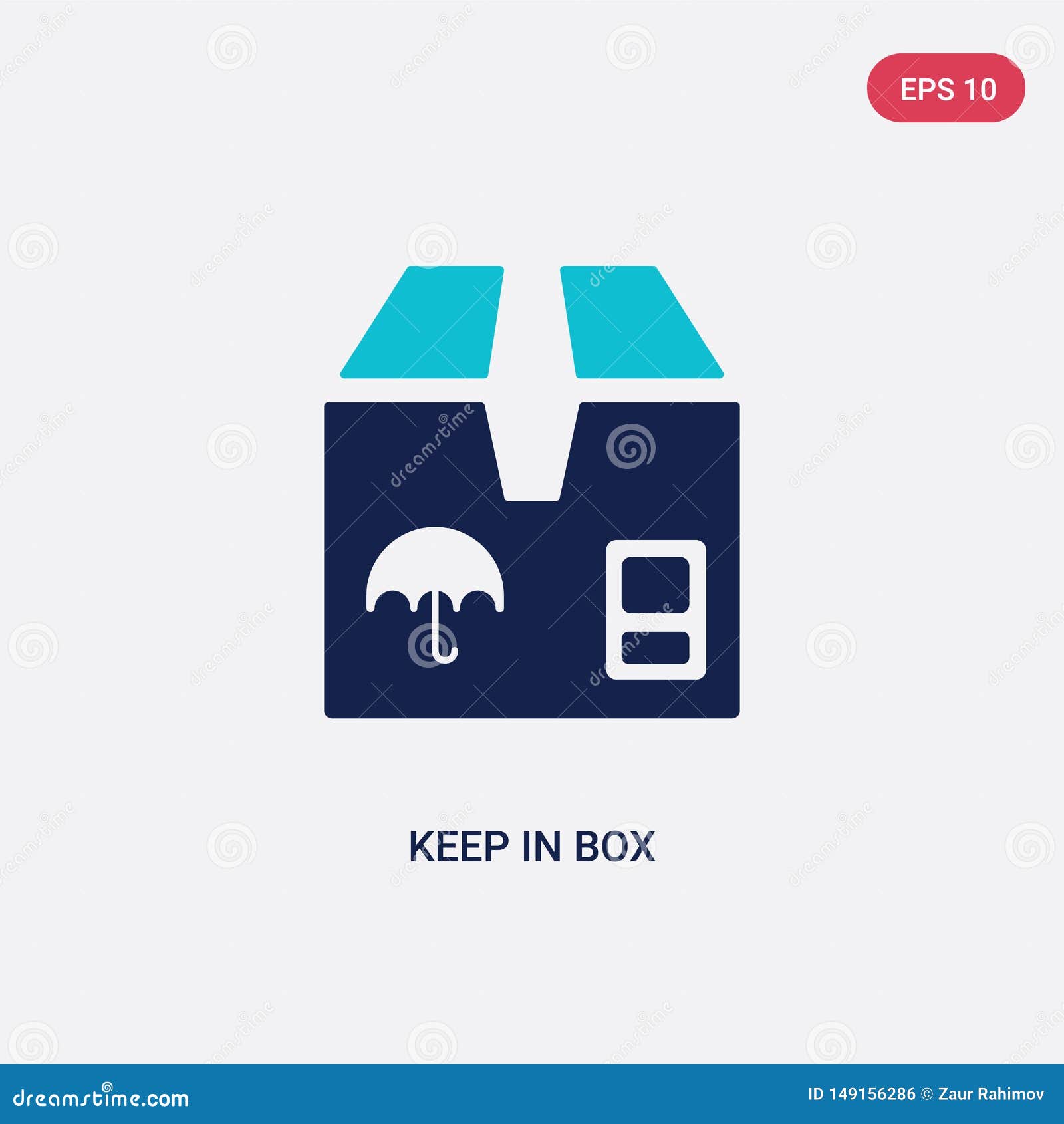 Two Color Keep in Box Vector Icon from General Concept. Isolated Blue ...
