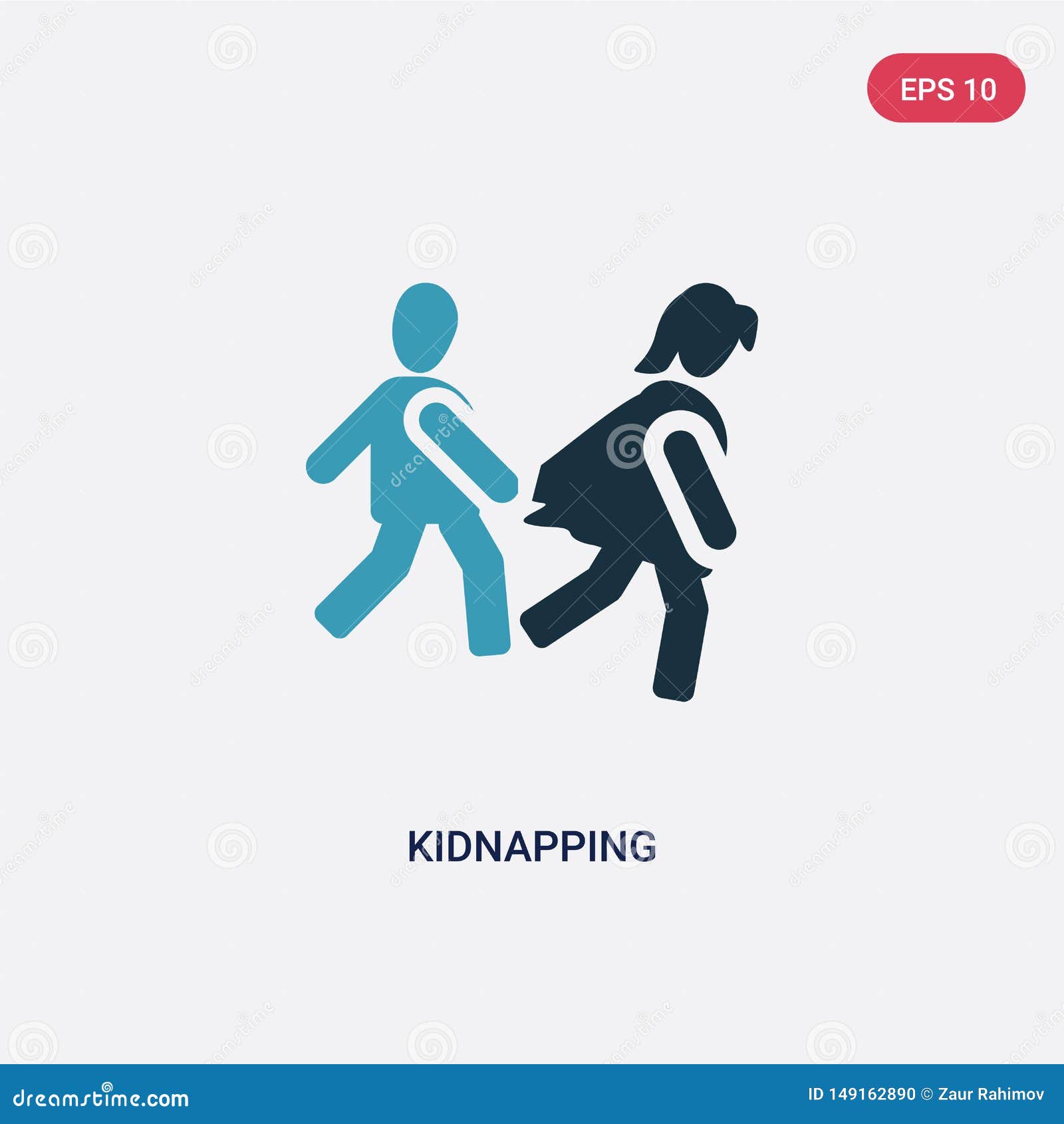 Two Color Kidnapping Vector Icon from People Concept. Isolated Blue ...