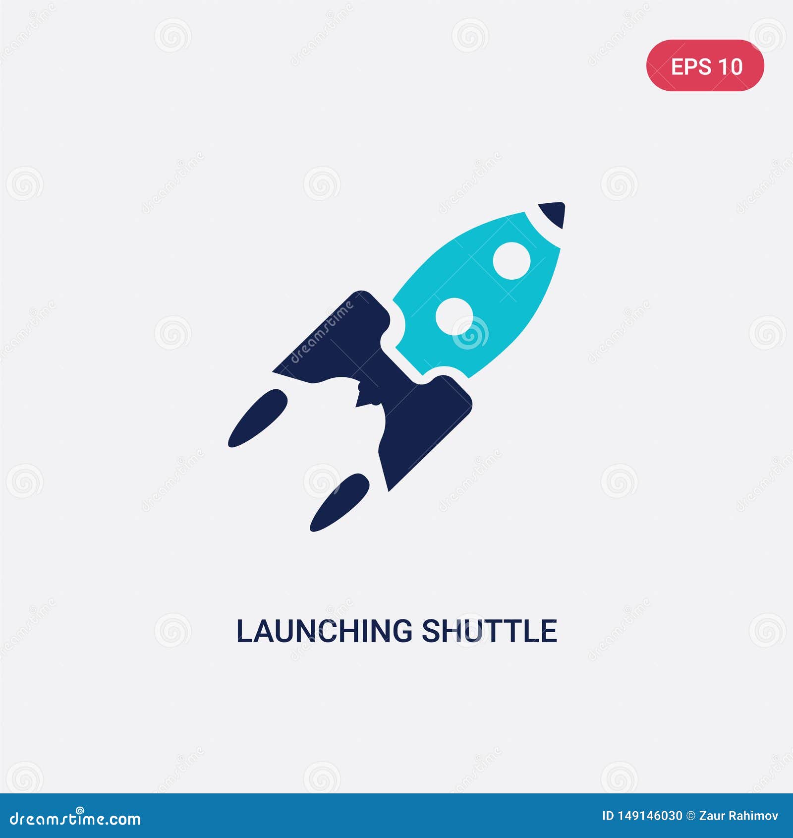 Launching Shuttle Vector Icon On White Background. Flat Vector ...