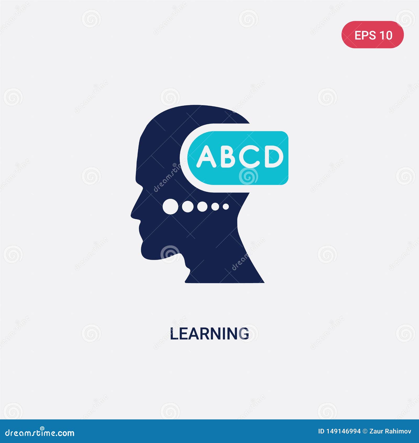 Two Color Learning Vector Icon from Brain Process Concept. Isolated ...