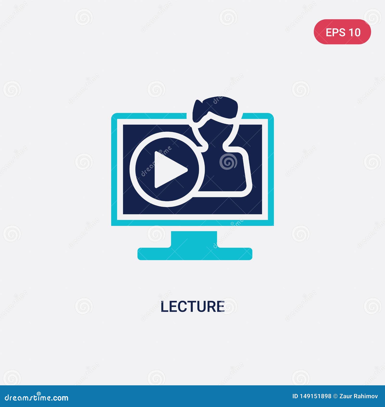 Two Color Lecture Vector Icon from E-learning and Education Concept ...