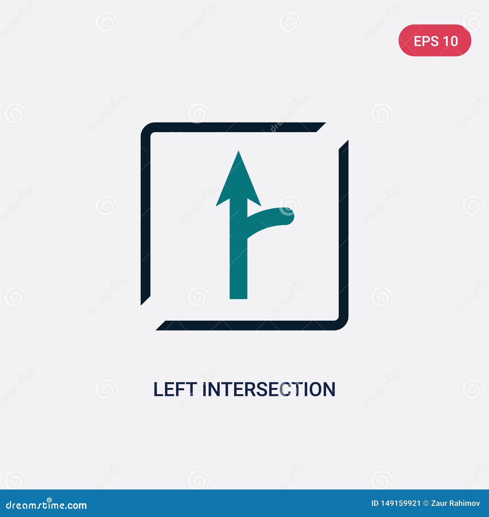 Two Color Left Intersection Vector Icon from Maps and Flags Concept ...