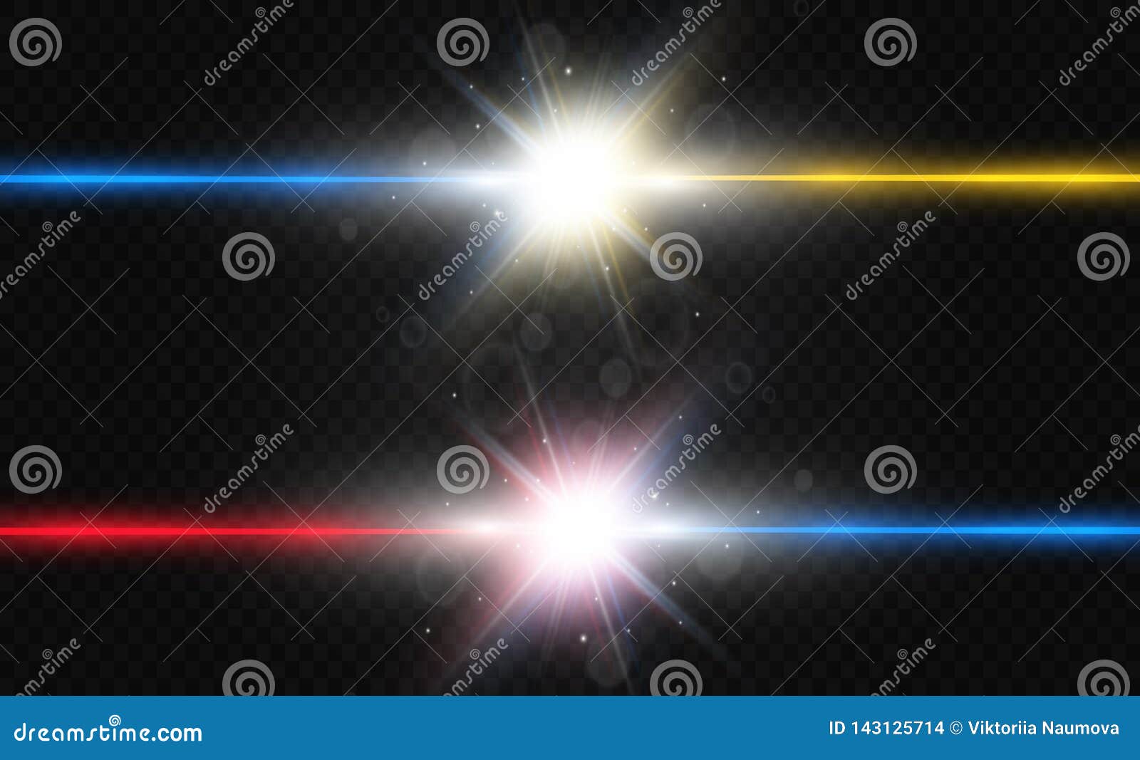 Two Color Light is Isolated on Transparent Background. Stock Vector ...