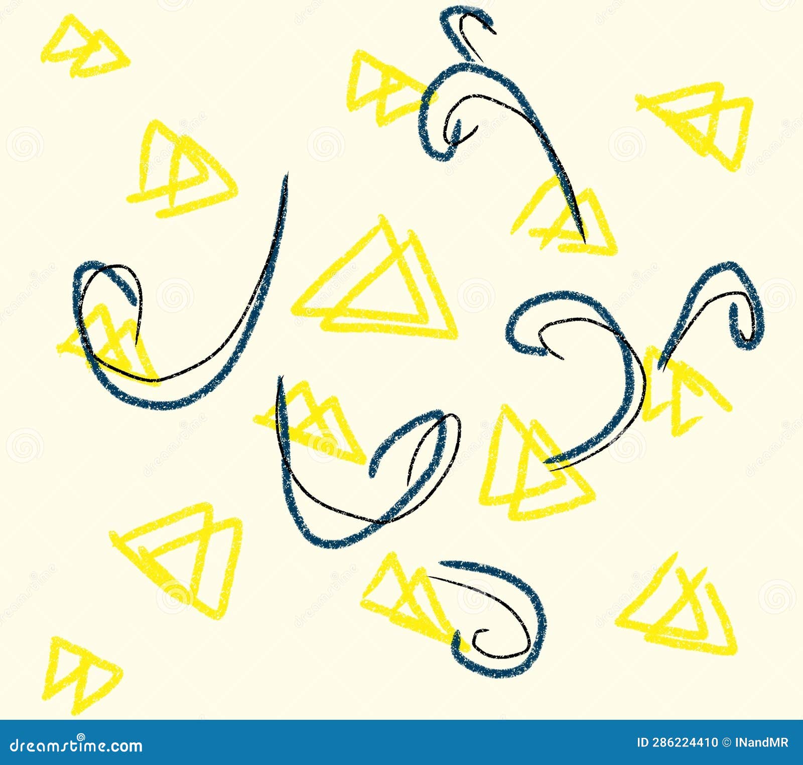 Two Color Lines and Yellow Triangles. Stock Illustration - Illustration ...