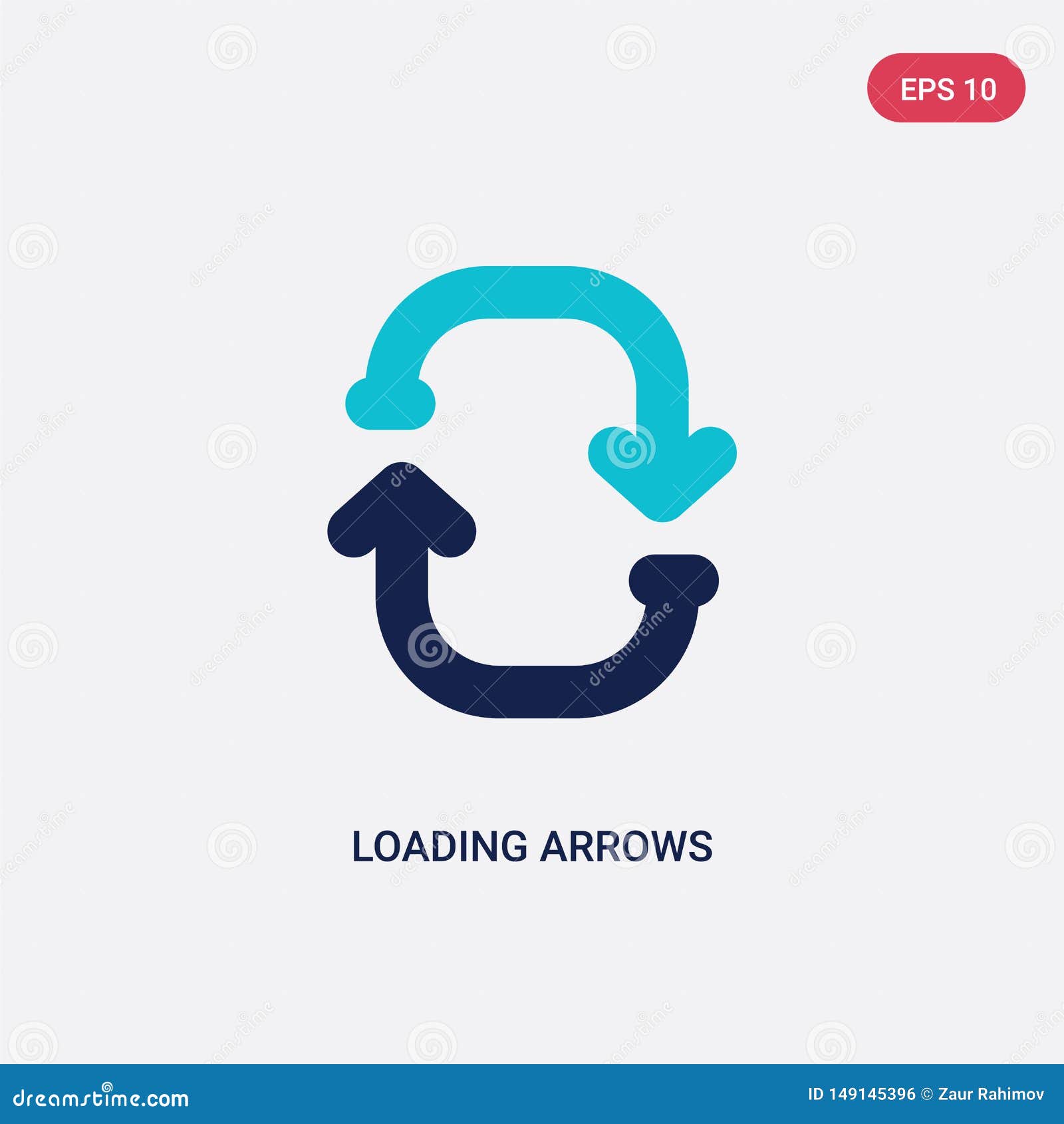 Two Color Loading Arrows Vector Icon from Arrows Concept. Isolated Blue ...