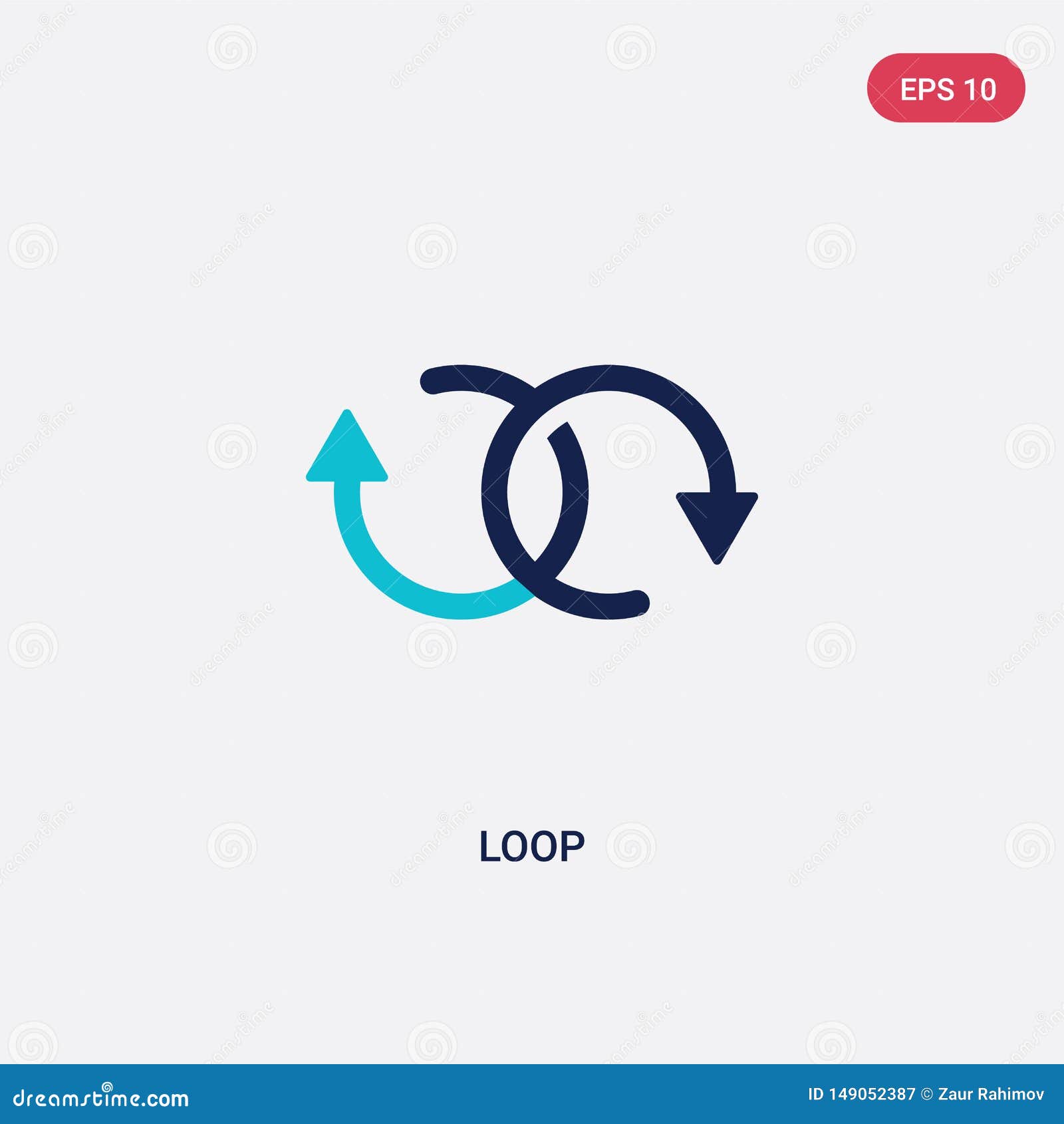 Two Color Loop Vector Icon from Analytics Concept. Isolated Blue Loop ...