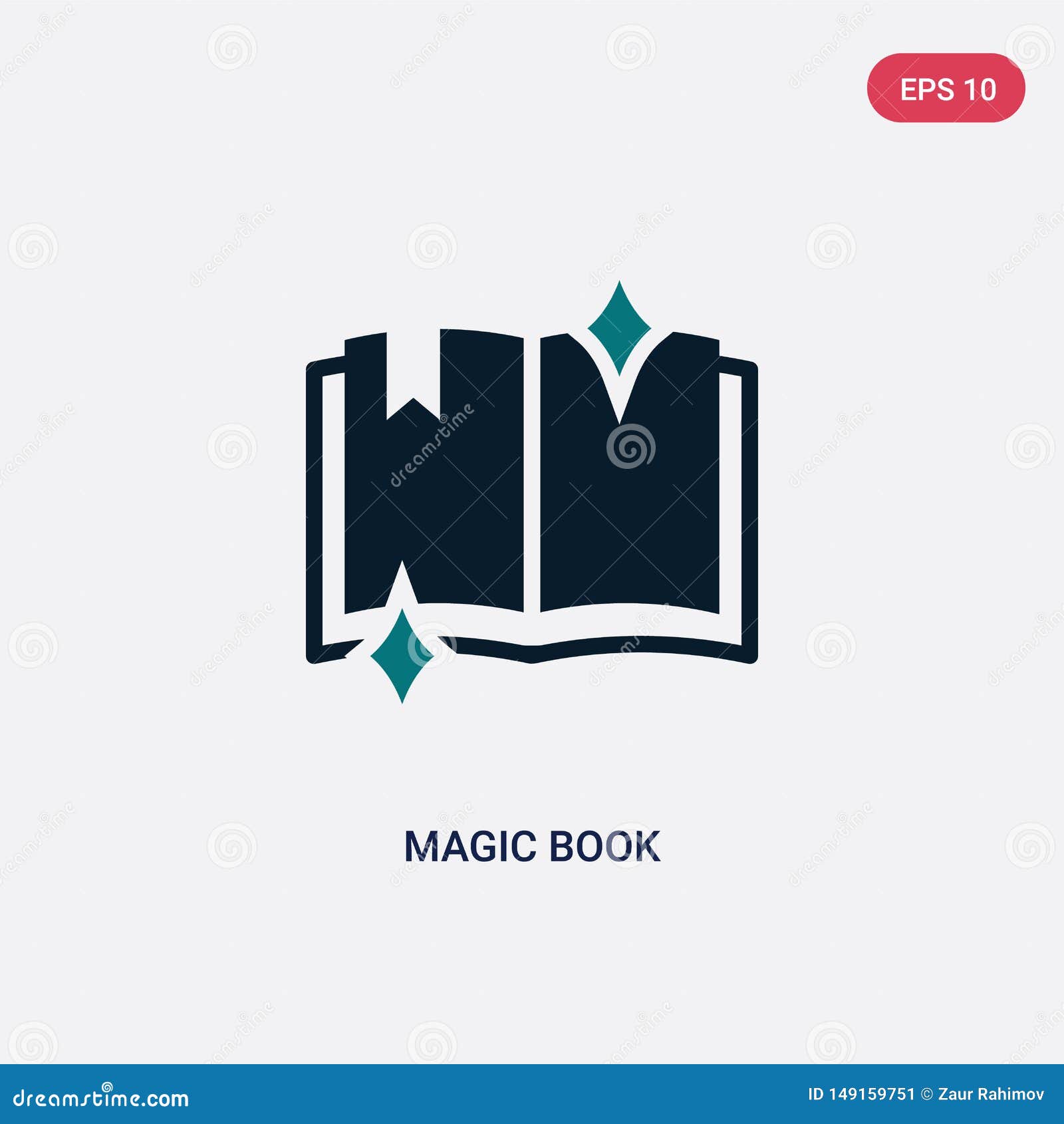 Two Color Magic Book Vector Icon from Magic Concept. Isolated Blue ...