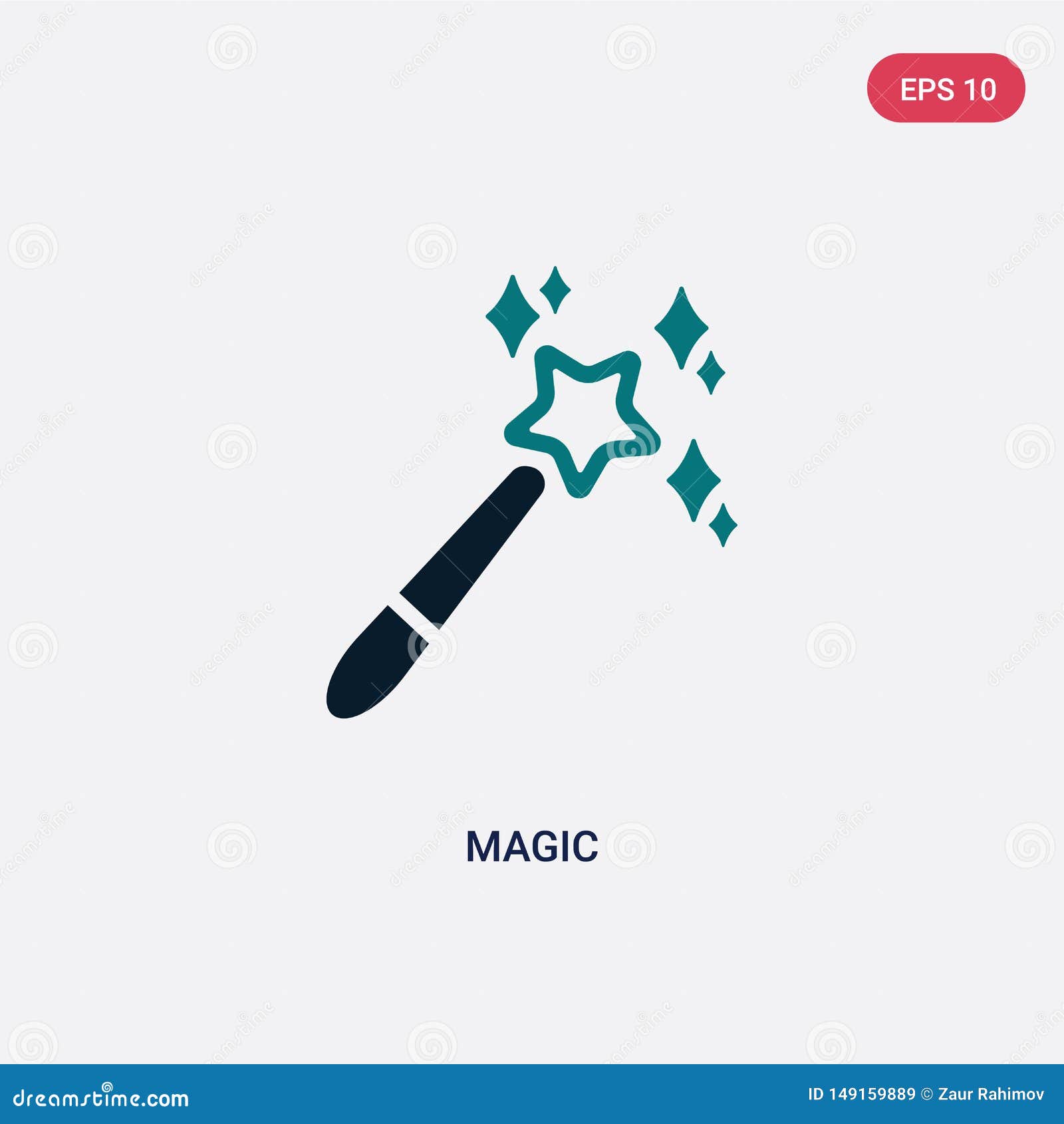 Two Color Magic Vector Icon from Concept. Isolated Blue Magic Vector ...