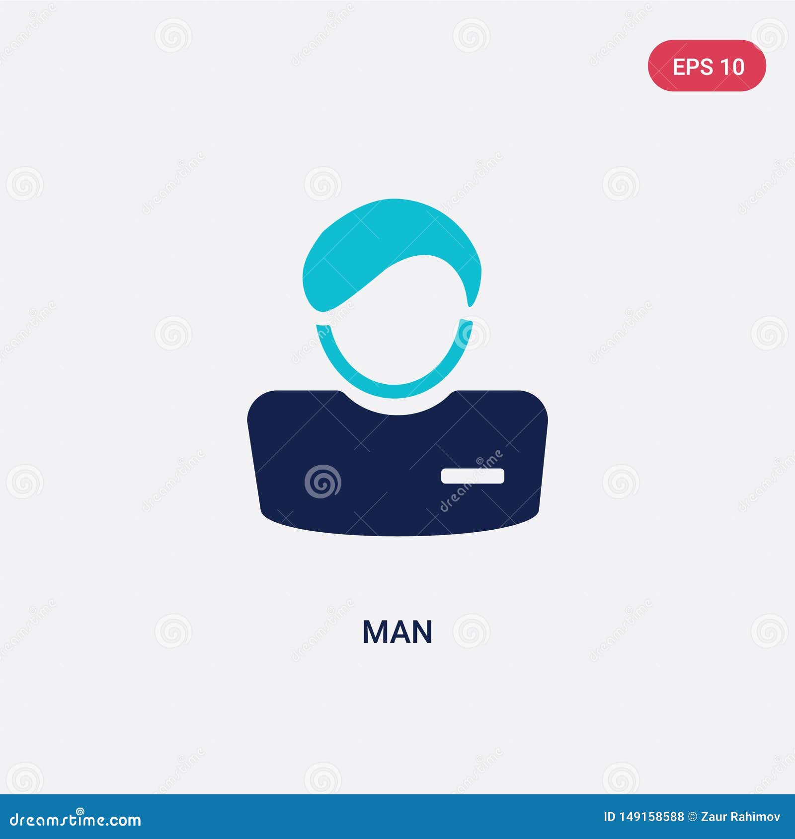 Two Color Man Vector Icon From Human Resources Concept Isolated Blue