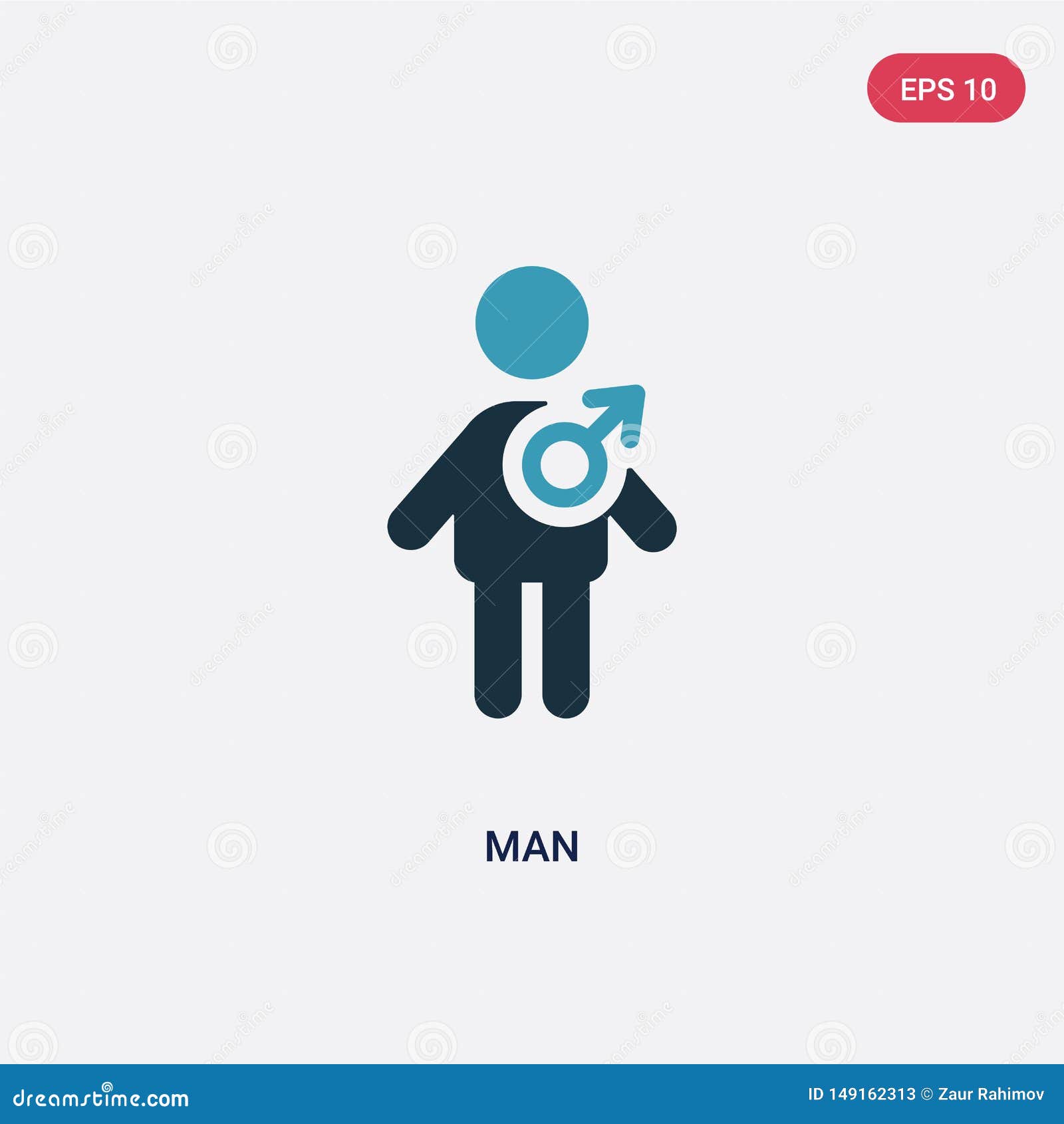 Two Color Man Vector Icon From People Concept Isolated Blue Man Vector