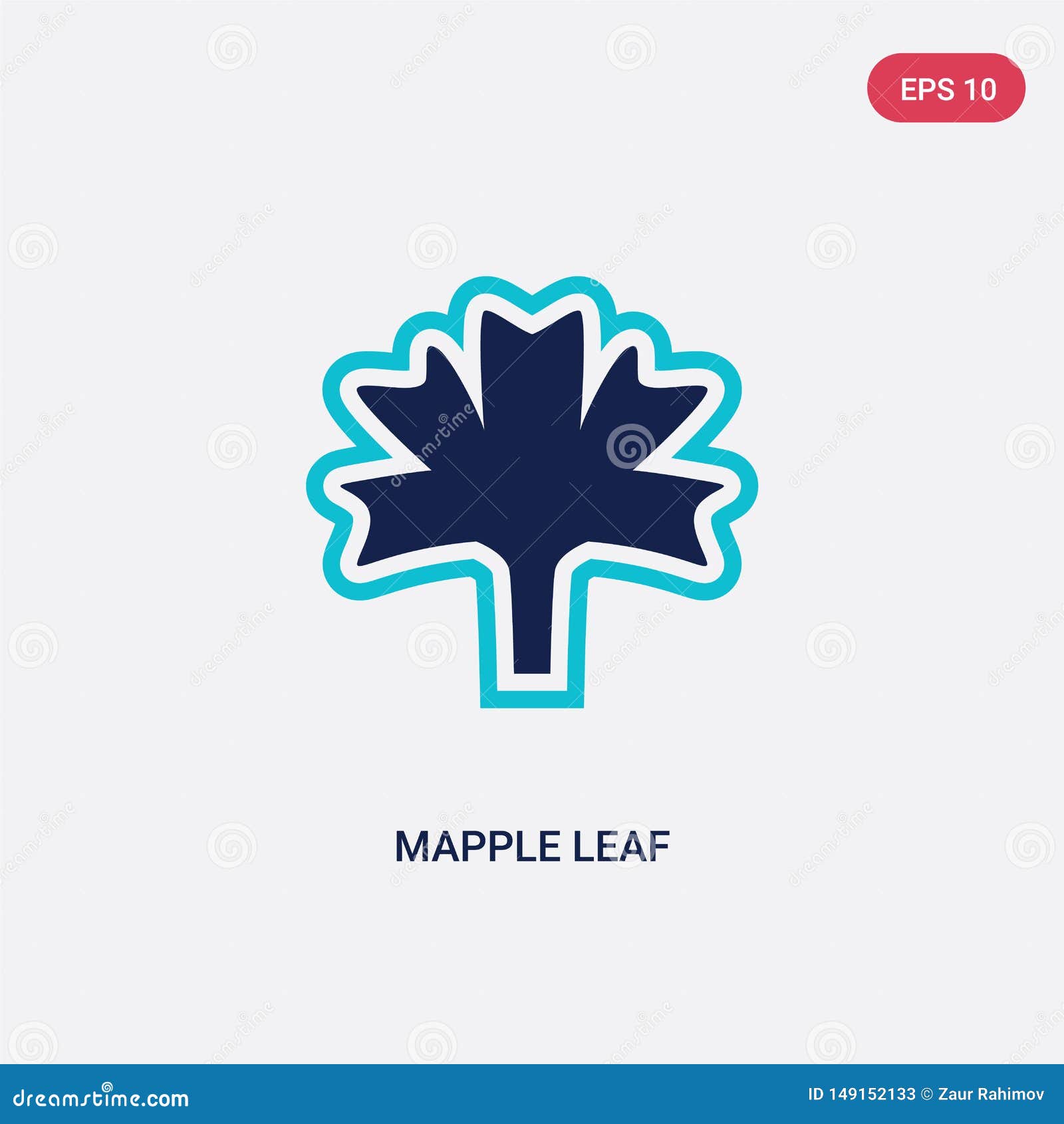 Two Color Mapple Leaf Vector Icon from Ecology Concept. Isolated Blue ...
