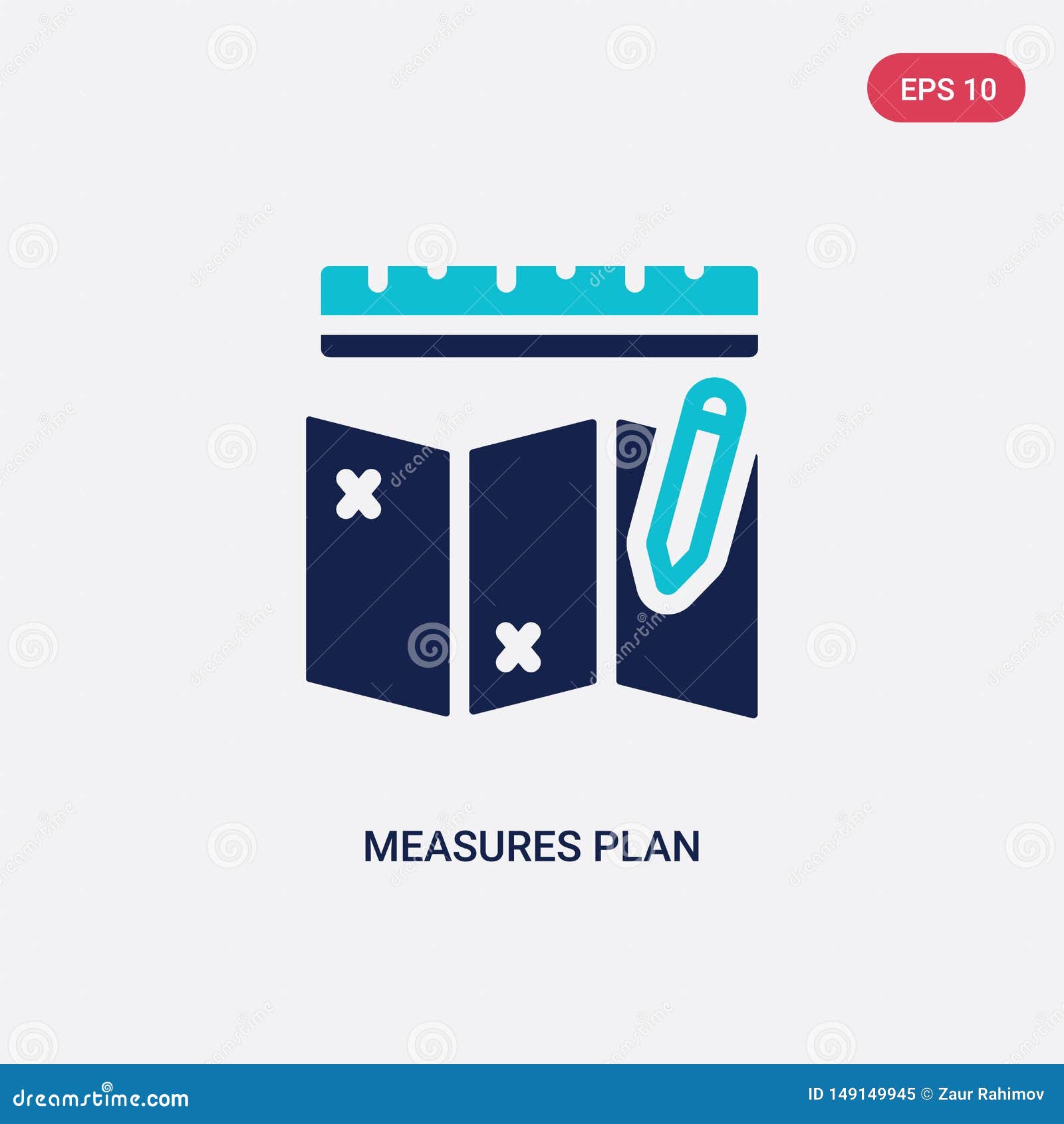 Two Color Measures Plan Vector Icon from Construction Concept. Isolated ...