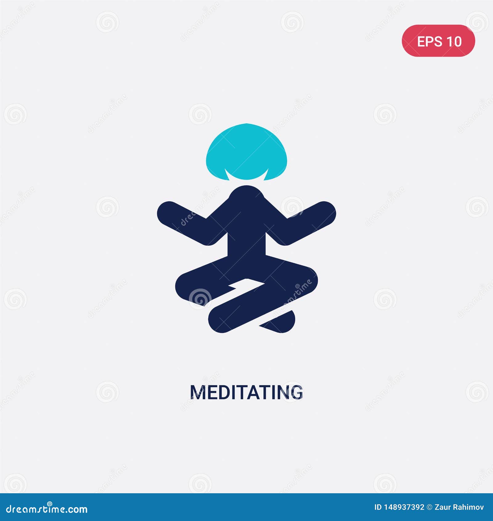 Two Color Meditating Vector Icon from Activity and Hobbies Concept ...