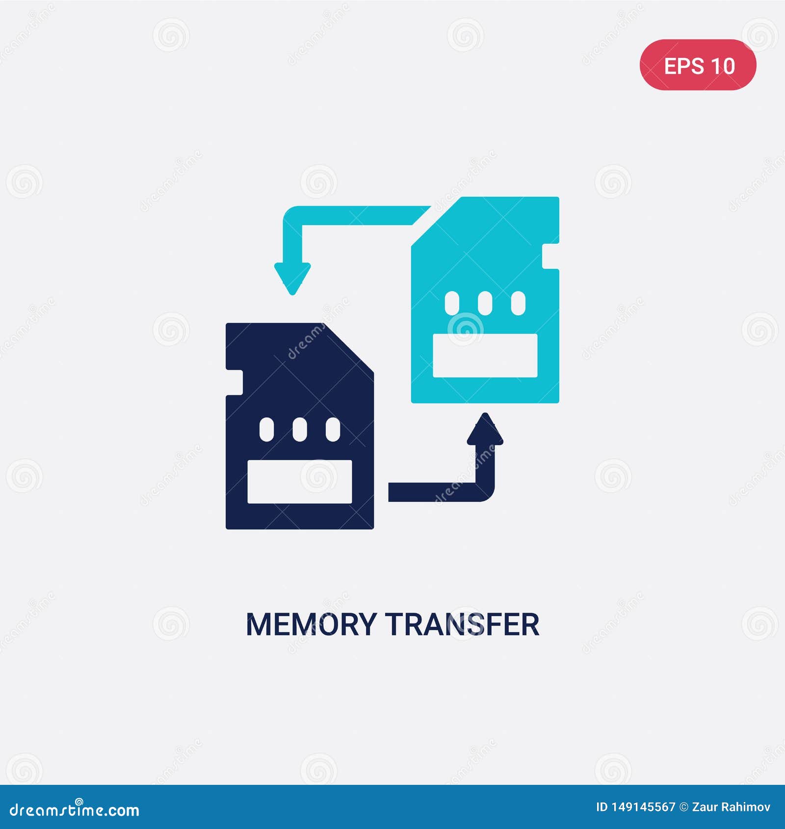 Two Color Memory Transfer Vector Icon from Artificial Intellegence ...