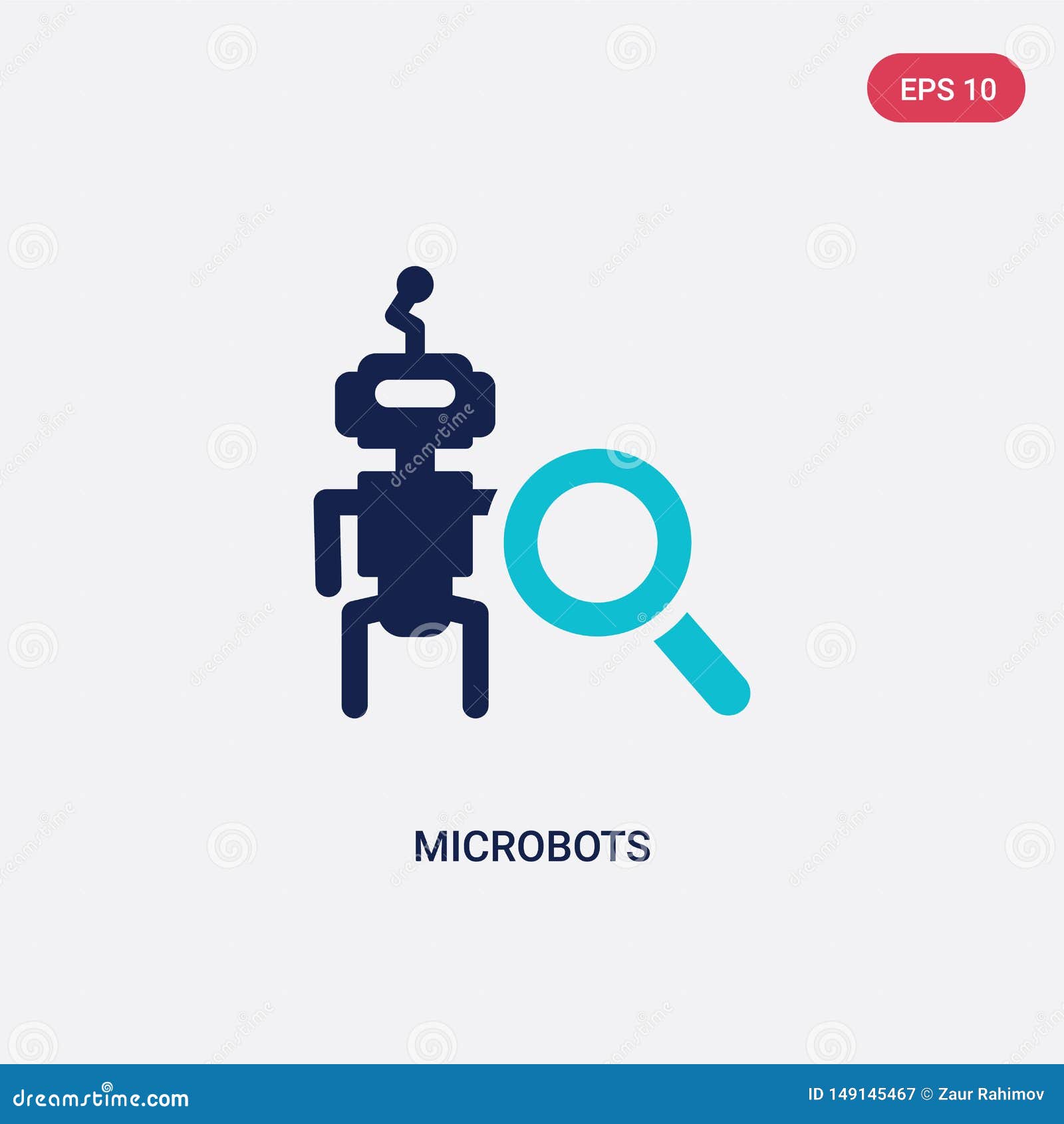 Two Color Microbots Vector Icon from Artificial Intellegence Concept ...