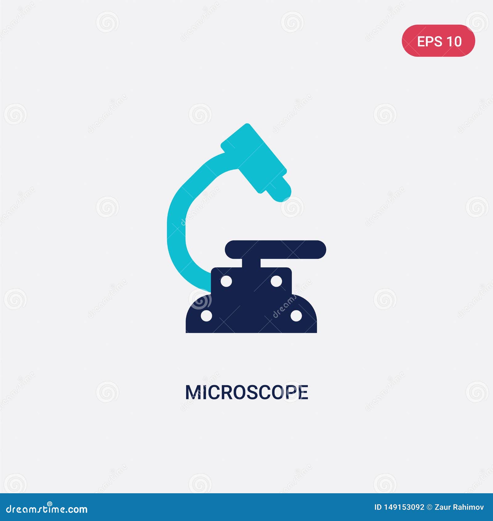 Two Color Microscope Vector Icon from Education 2 Concept. Isolated ...