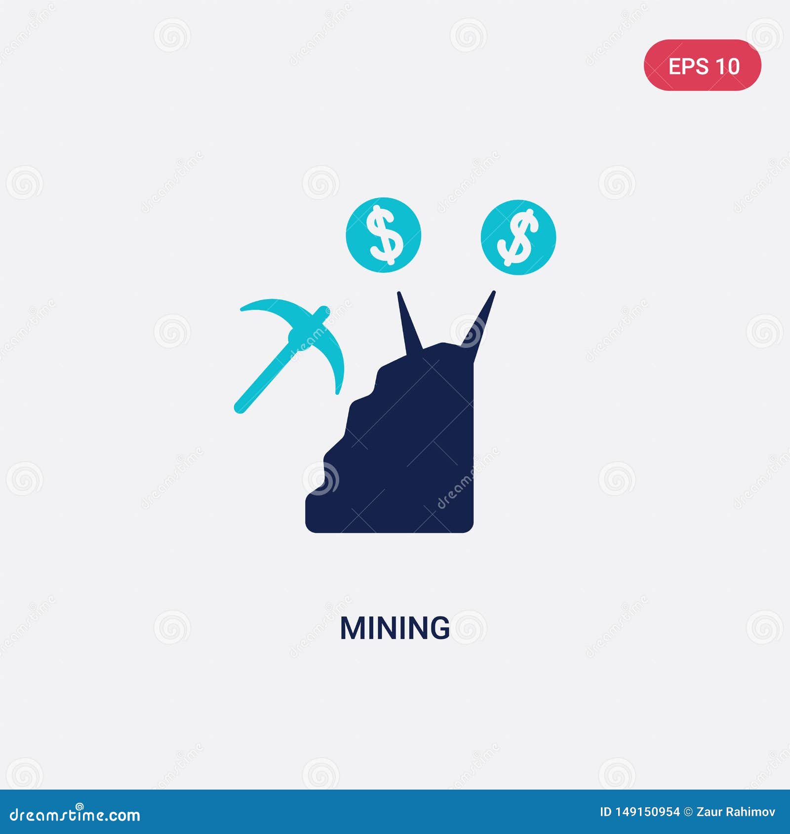 Two Color Mining Vector Icon from Concept. Isolated Blue Mining Vector ...