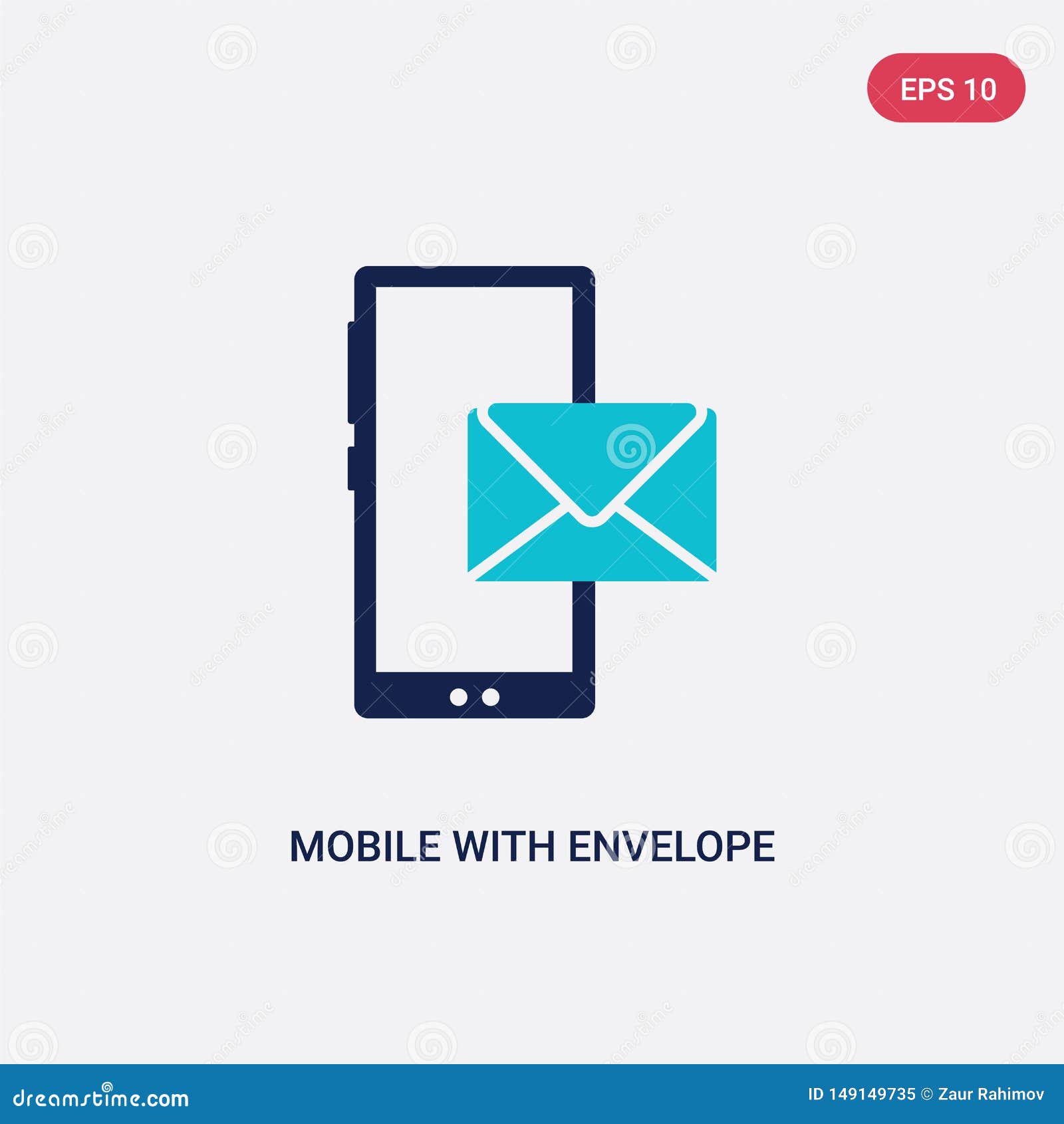 Two Color Mobile with Envelope Vector Icon from Communication Concept ...