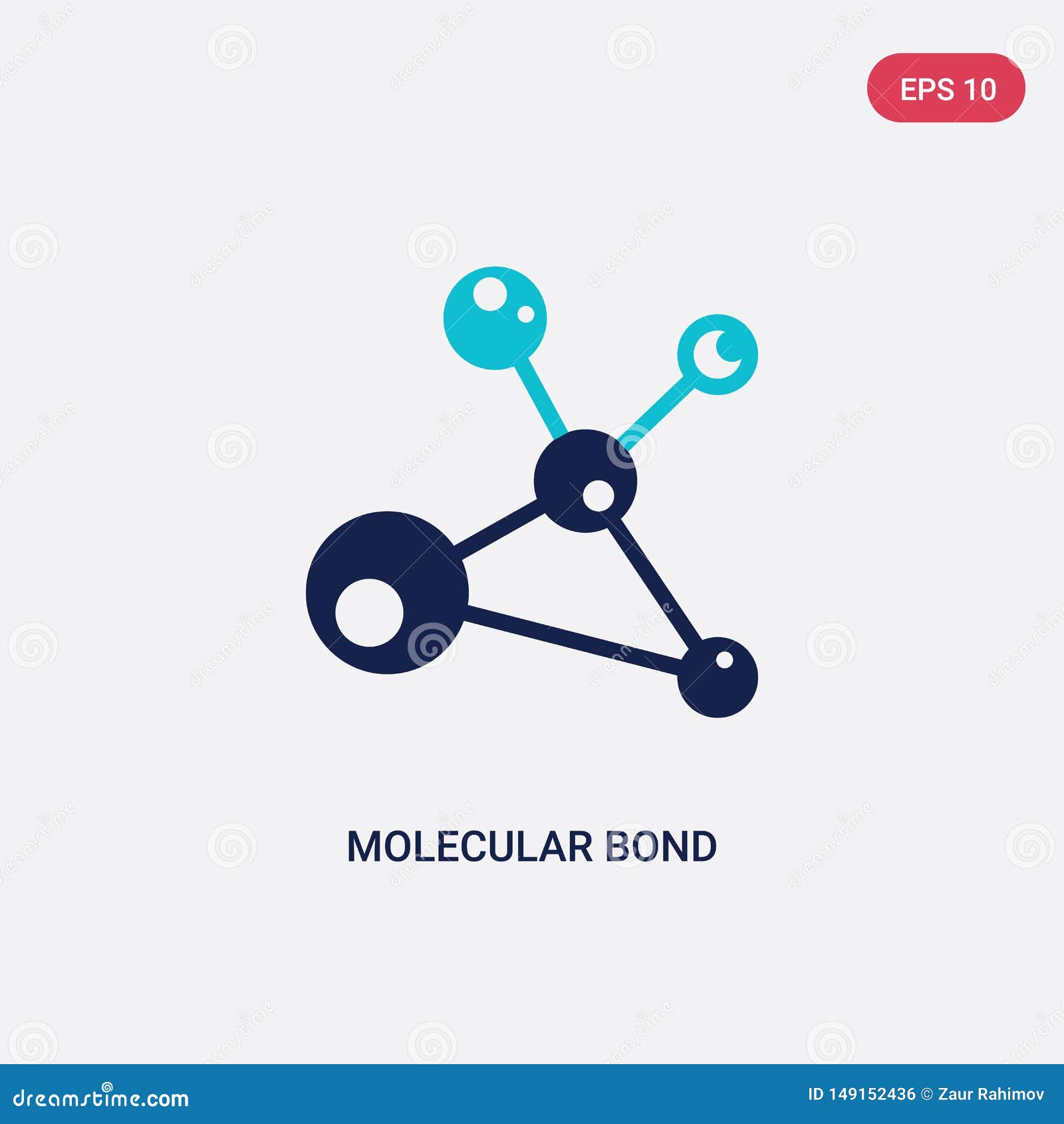 Two Color Molecular Bond Vector Icon from Education Concept. Isolated ...