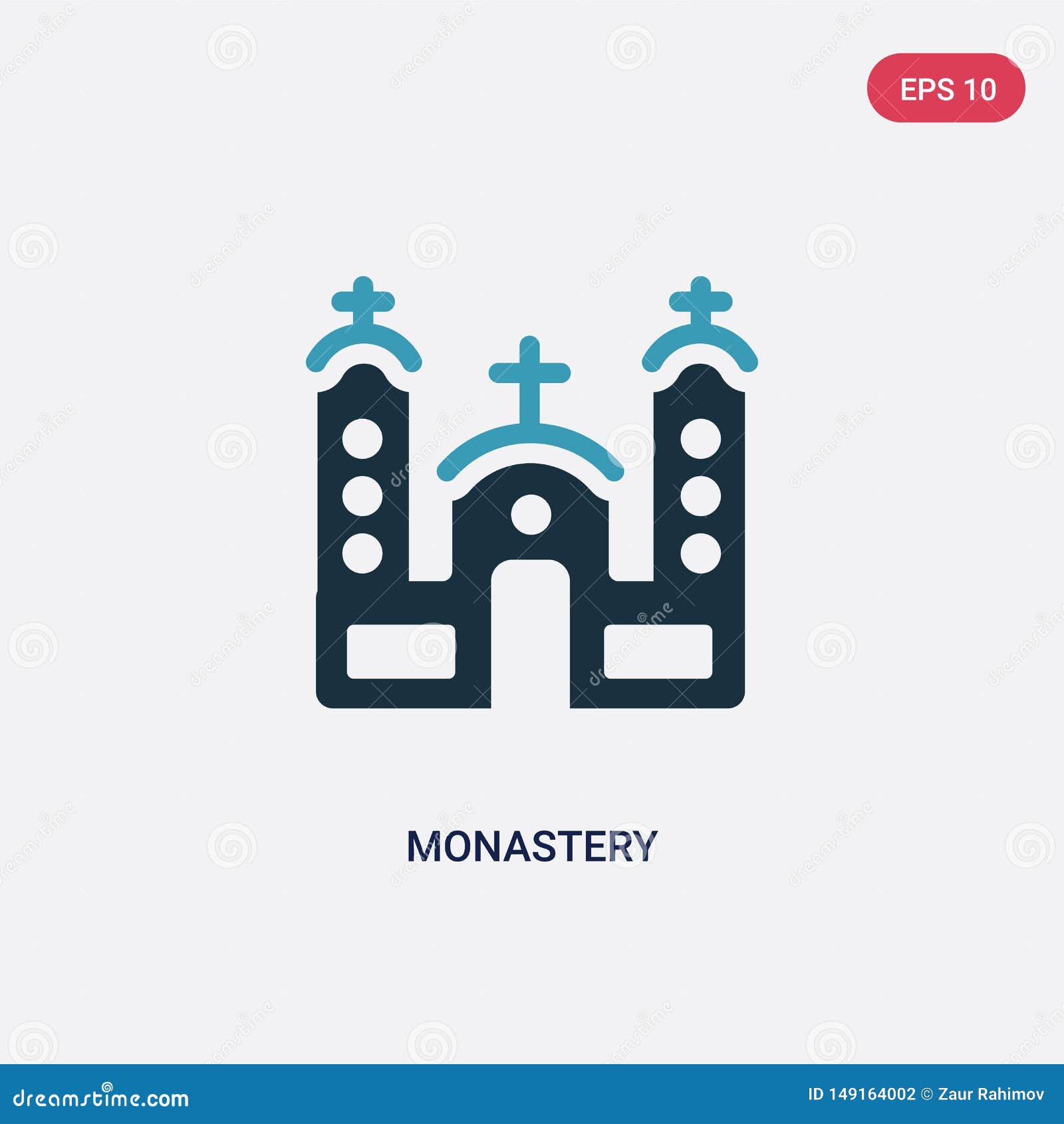 Two Color Monastery Vector Icon from Religion Concept. Isolated Blue ...