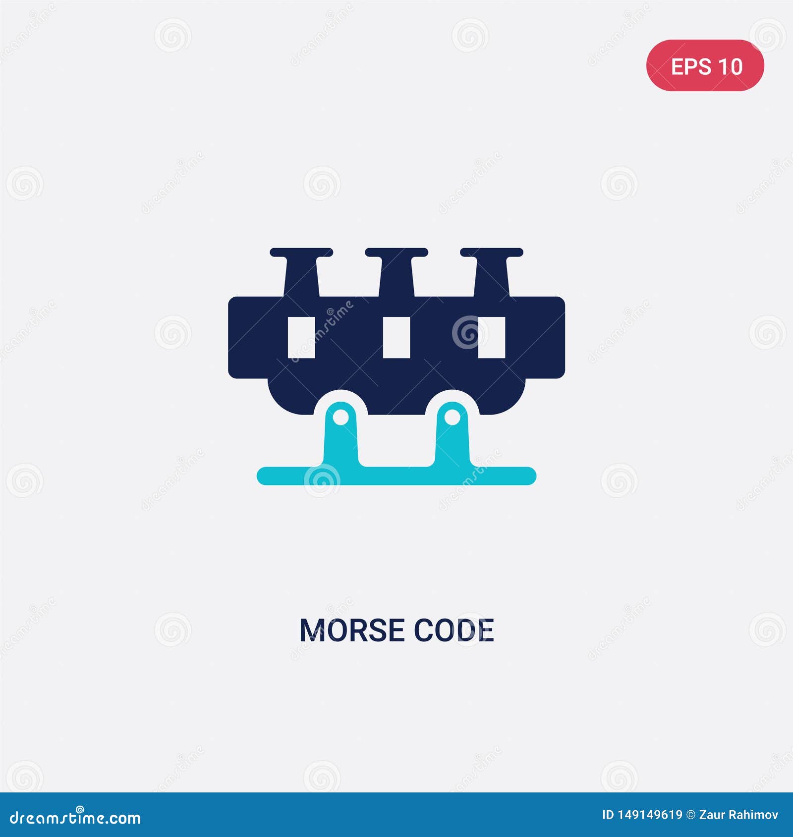 Two Color Morse Code Vector Icon from Communication Concept. Isolated ...