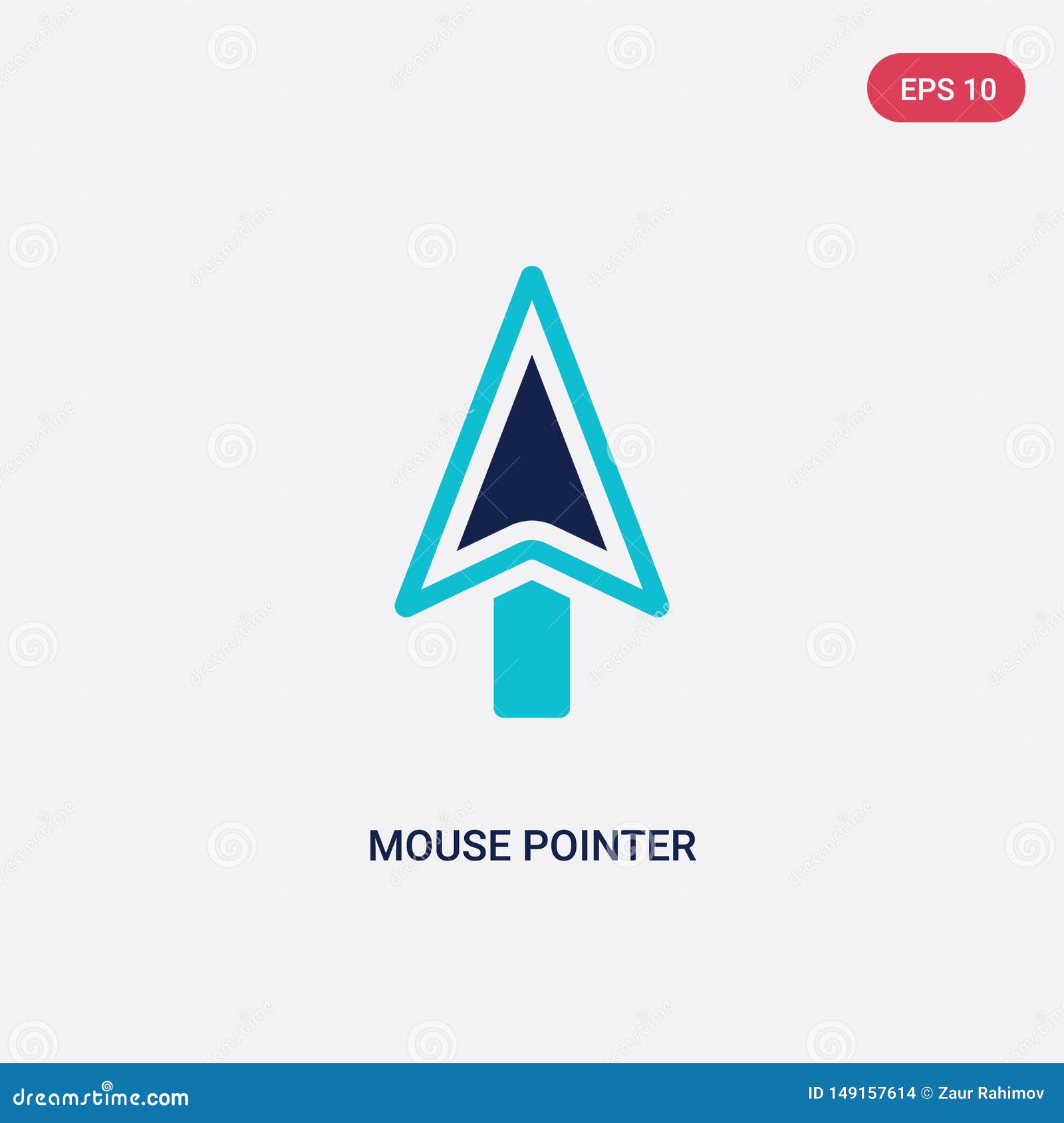 Two Color Mouse Pointer Vector Icon from Hardware Concept. Isolated ...