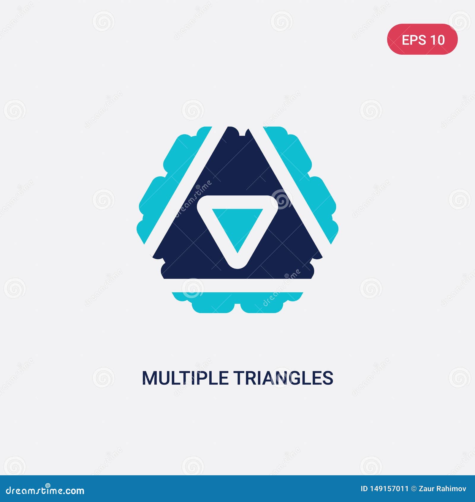 Two Color Multiple Triangles Inside Hexagon Vector Icon from Geometry ...
