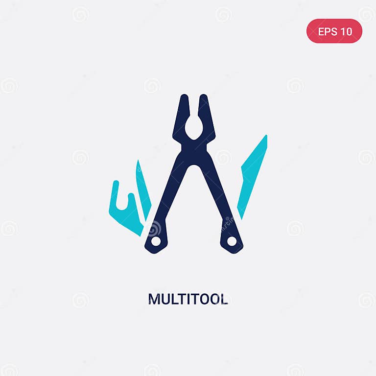Two Color Multitool Vector Icon from Free Time Concept. Isolated Blue ...