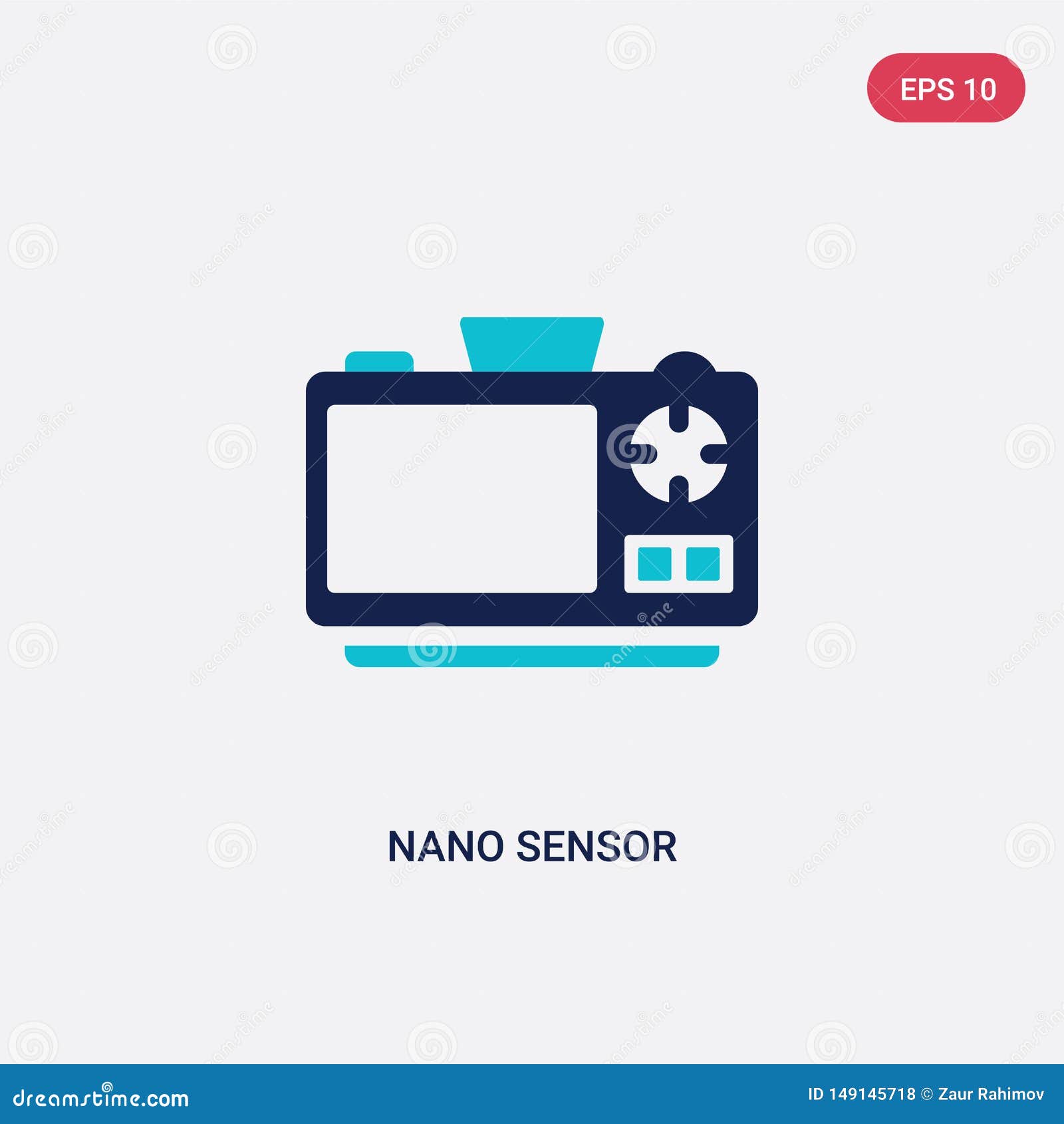 Two Color Nano Sensor Vector Icon from Artificial Intellegence Concept ...