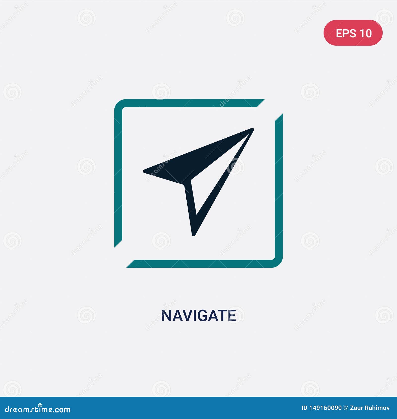 Two Color Navigate Vector Icon from Maps and Flags Concept. Isolated ...