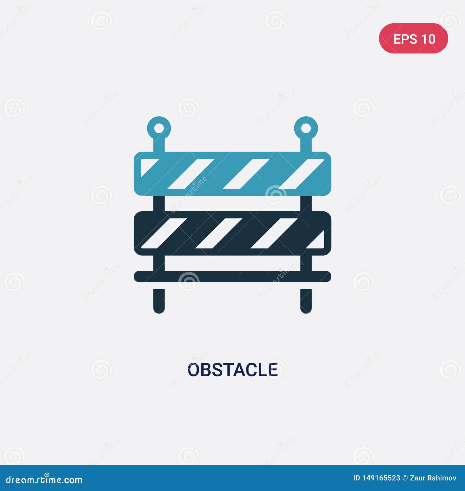 Two Color Obstacle Vector Icon from Security Concept. Isolated Blue ...