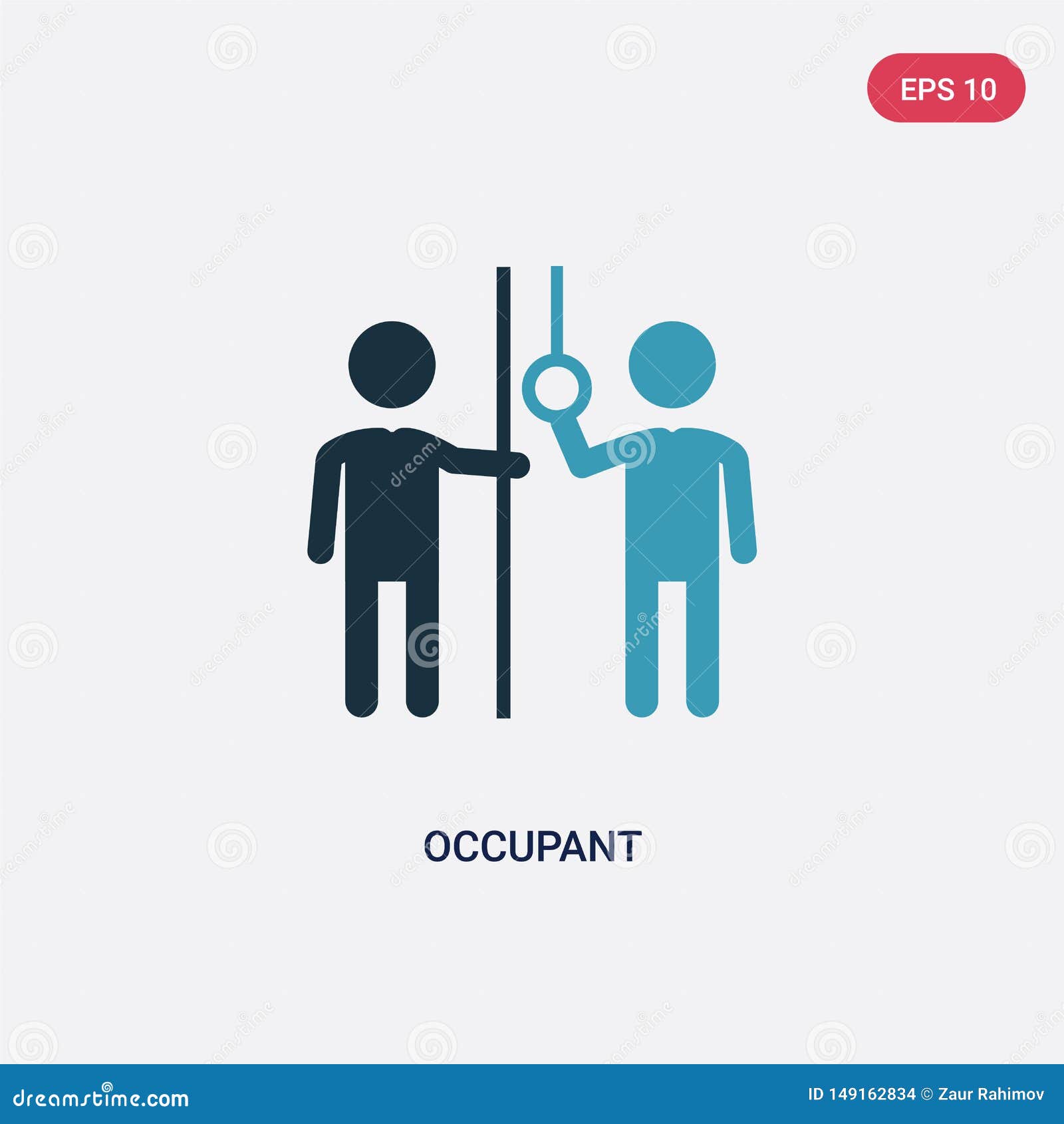 Two Color Occupant Vector Icon From People Concept Isolated Blue