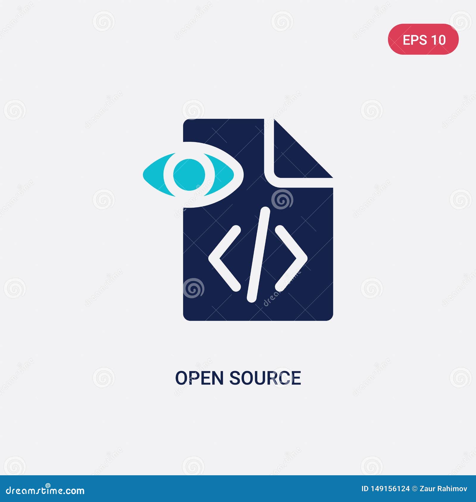 Two Color Open Source Vector Icon from General Concept. Isolated Blue ...