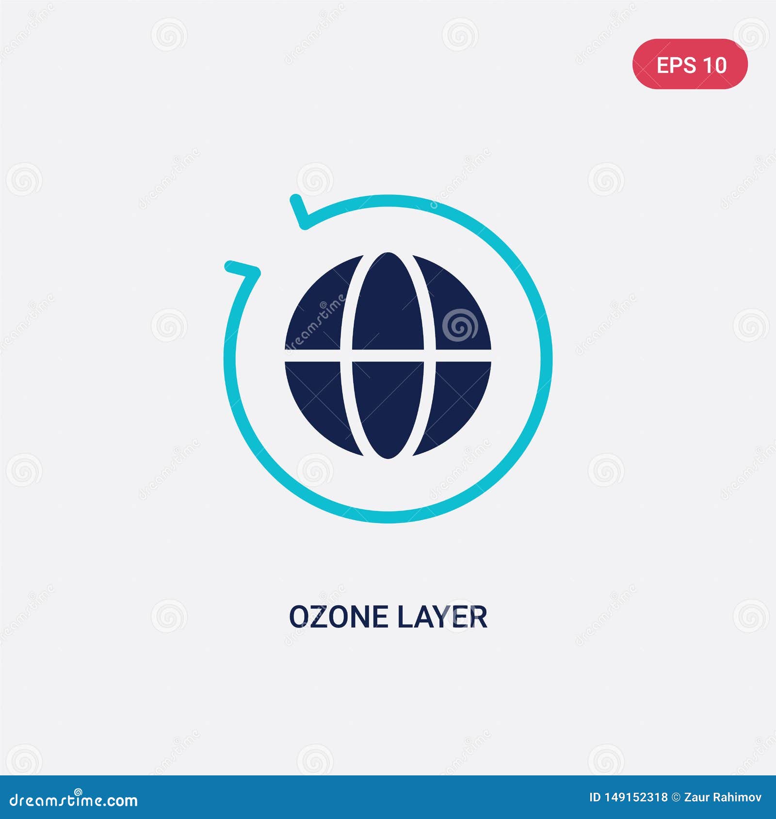 Two Color Ozone Layer Vector Icon from Ecology Concept. Isolated Blue ...