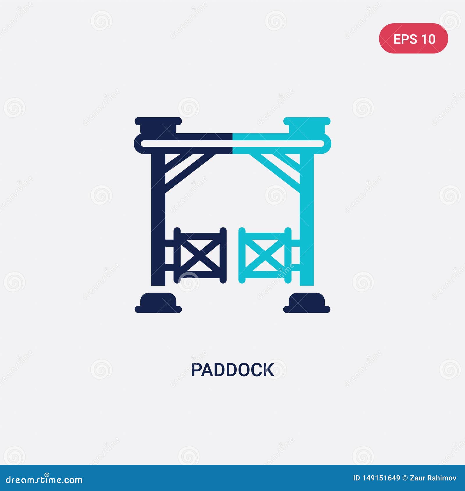 Two Color Paddock Vector Icon from Desert Concept. Isolated Blue ...