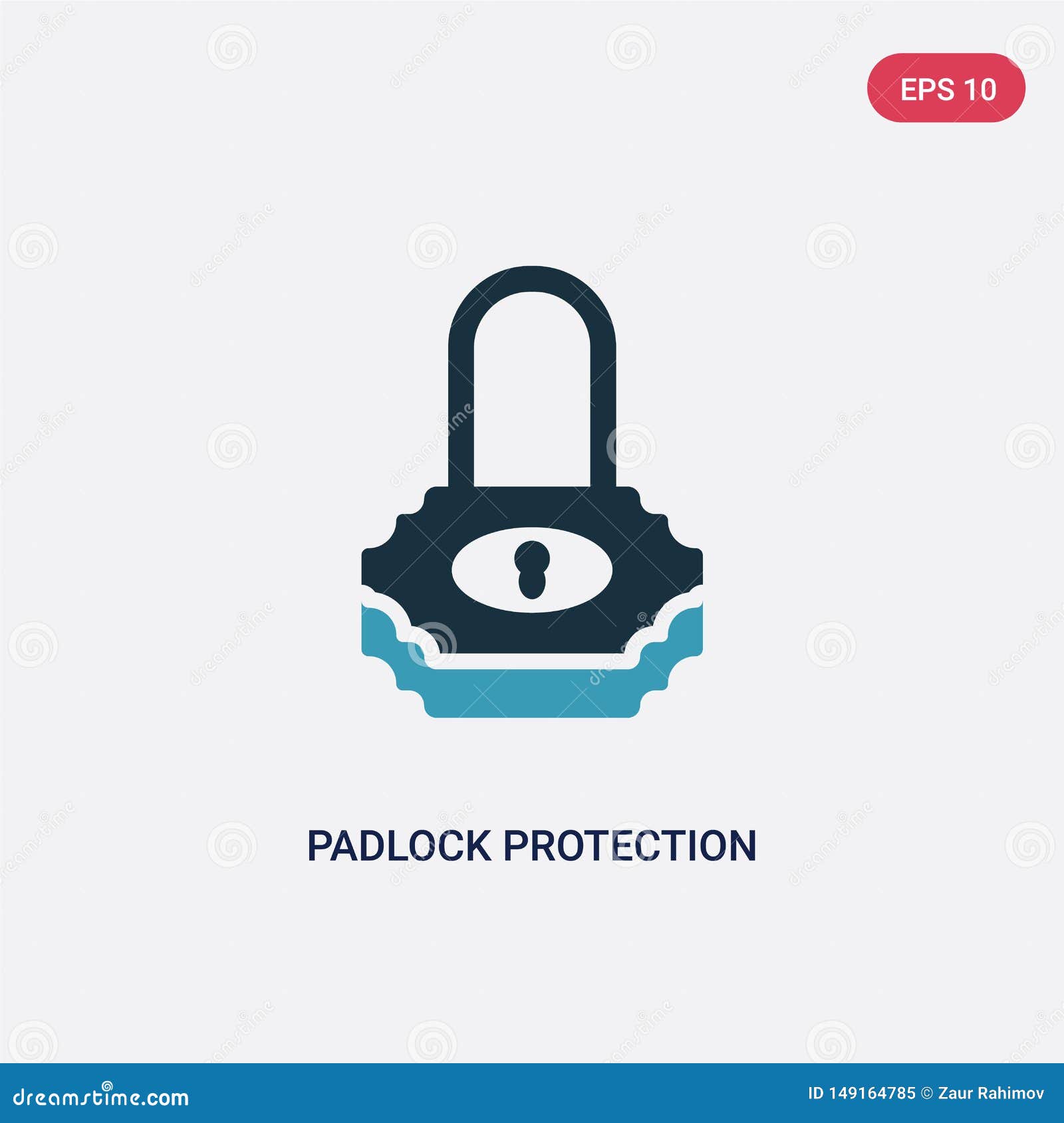 Two Color Padlock Protection Active Vector Icon from Security Concept ...