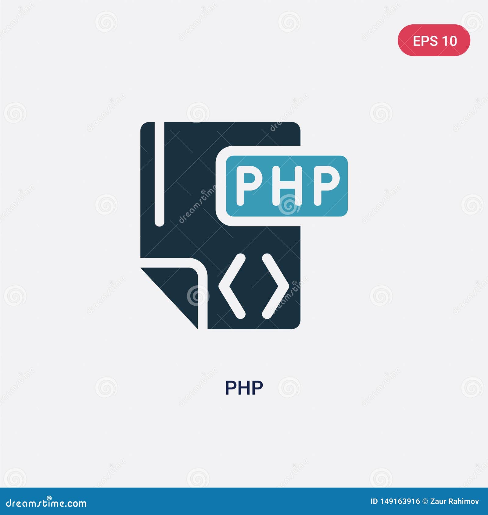 Two Color Php Vector Icon From Programming Concept Isolated Blue Php Vector Sign Symbol Can Be
