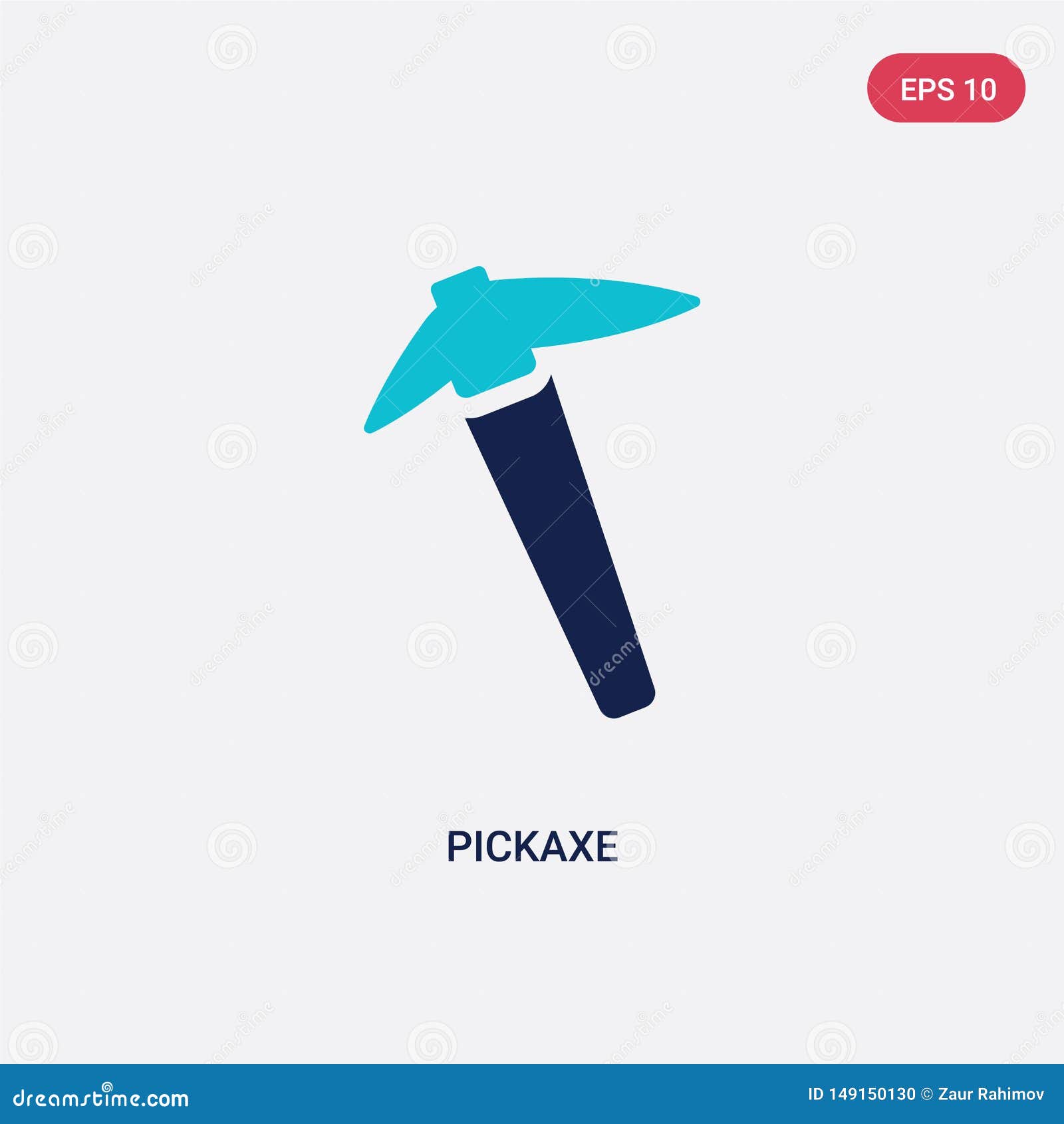 Two Color Pickaxe Vector Icon from Construction and Tools Concept ...