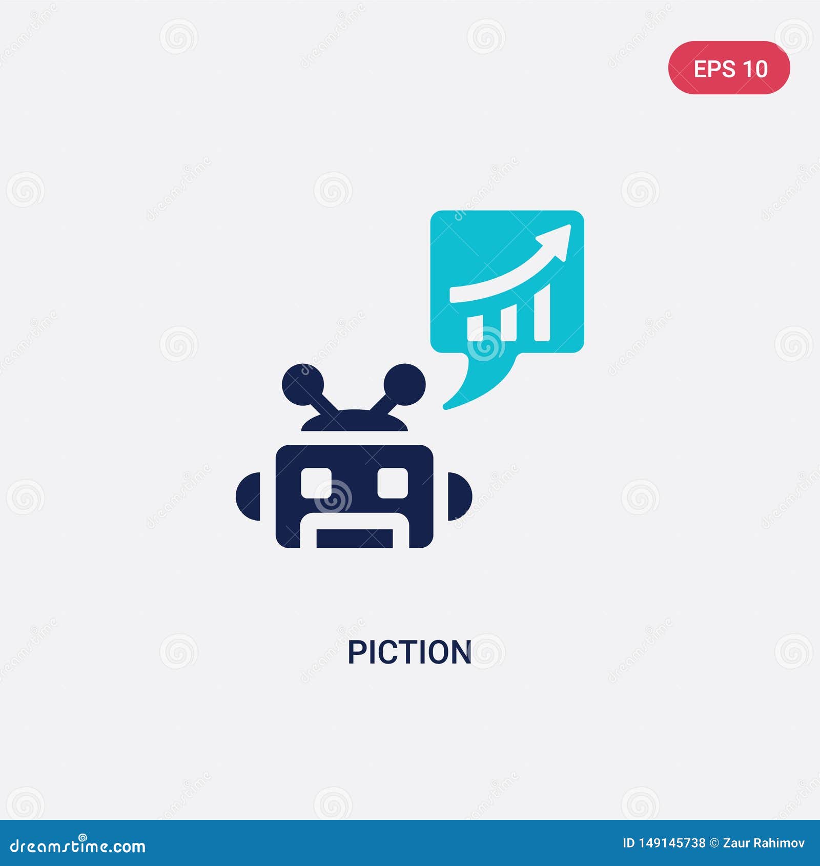 Two Color Piction Vector Icon from Artificial Intelligence Concept ...