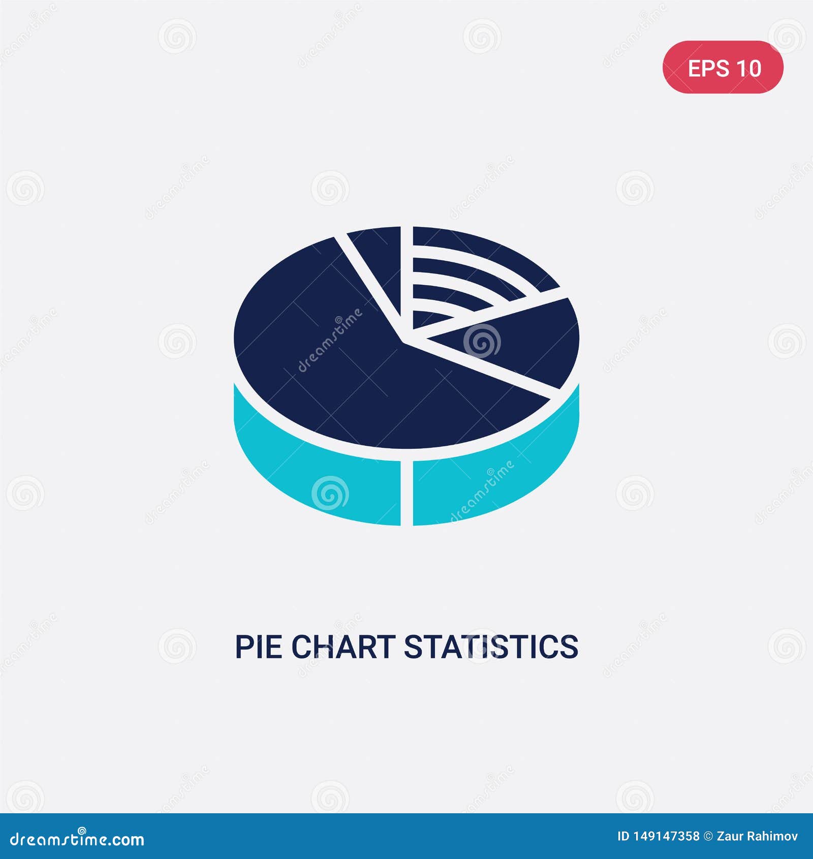 Two Color Pie Chart Statistics Vector Icon from Business Concept ...