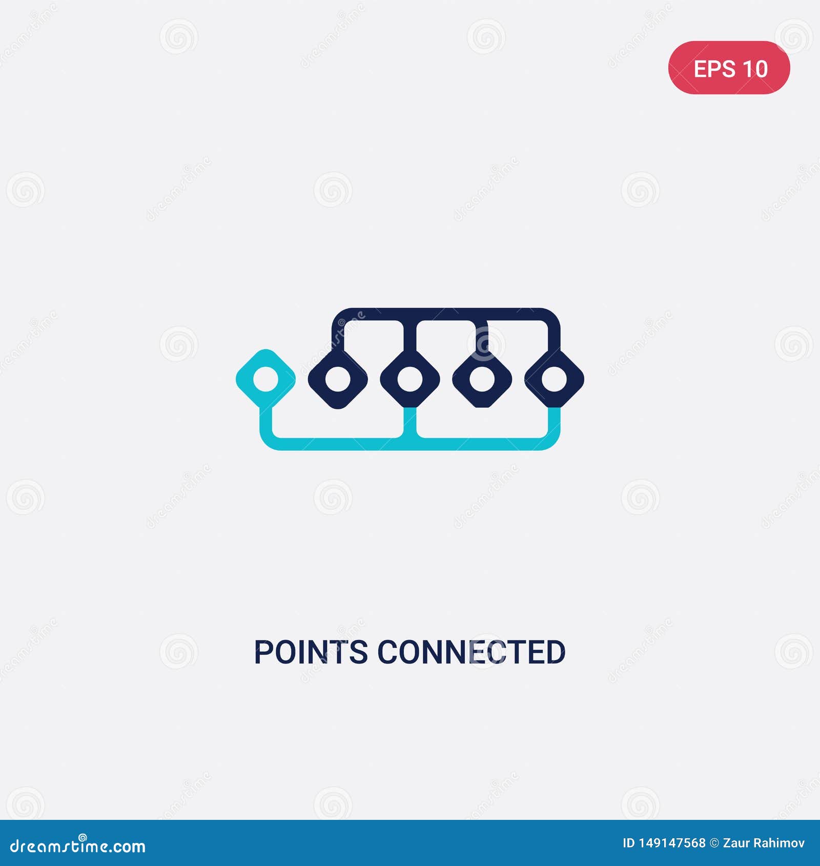 Two Color Points Connected Chart Vector Icon from Business Concept ...
