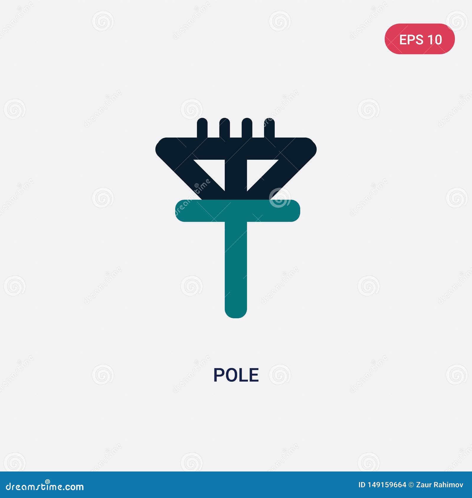 Two Color Pole Vector Icon from Maps and Flags Concept. Isolated Blue ...