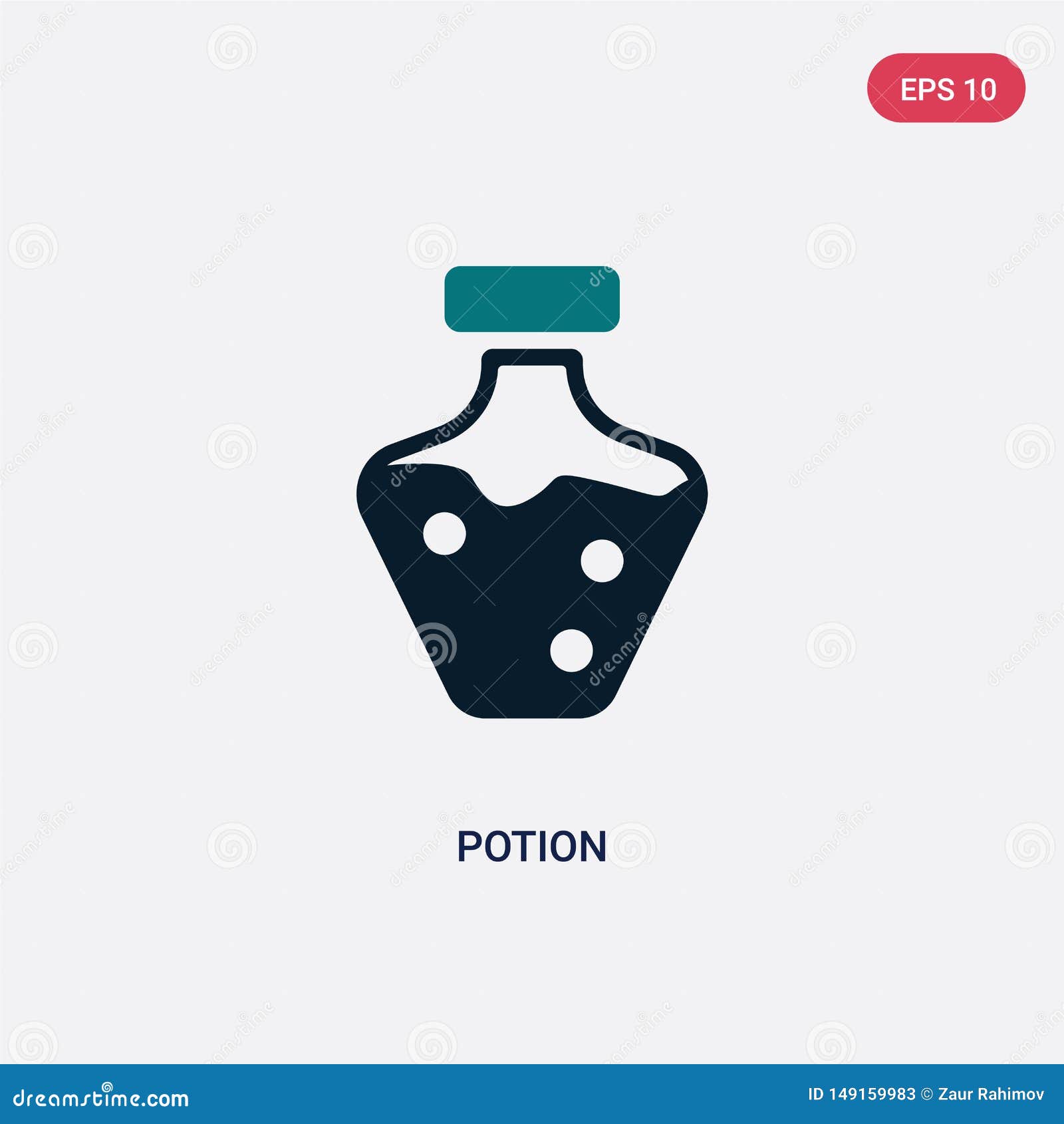 Two Color Potion Vector Icon from Magic Concept. Isolated Blue Potion ...