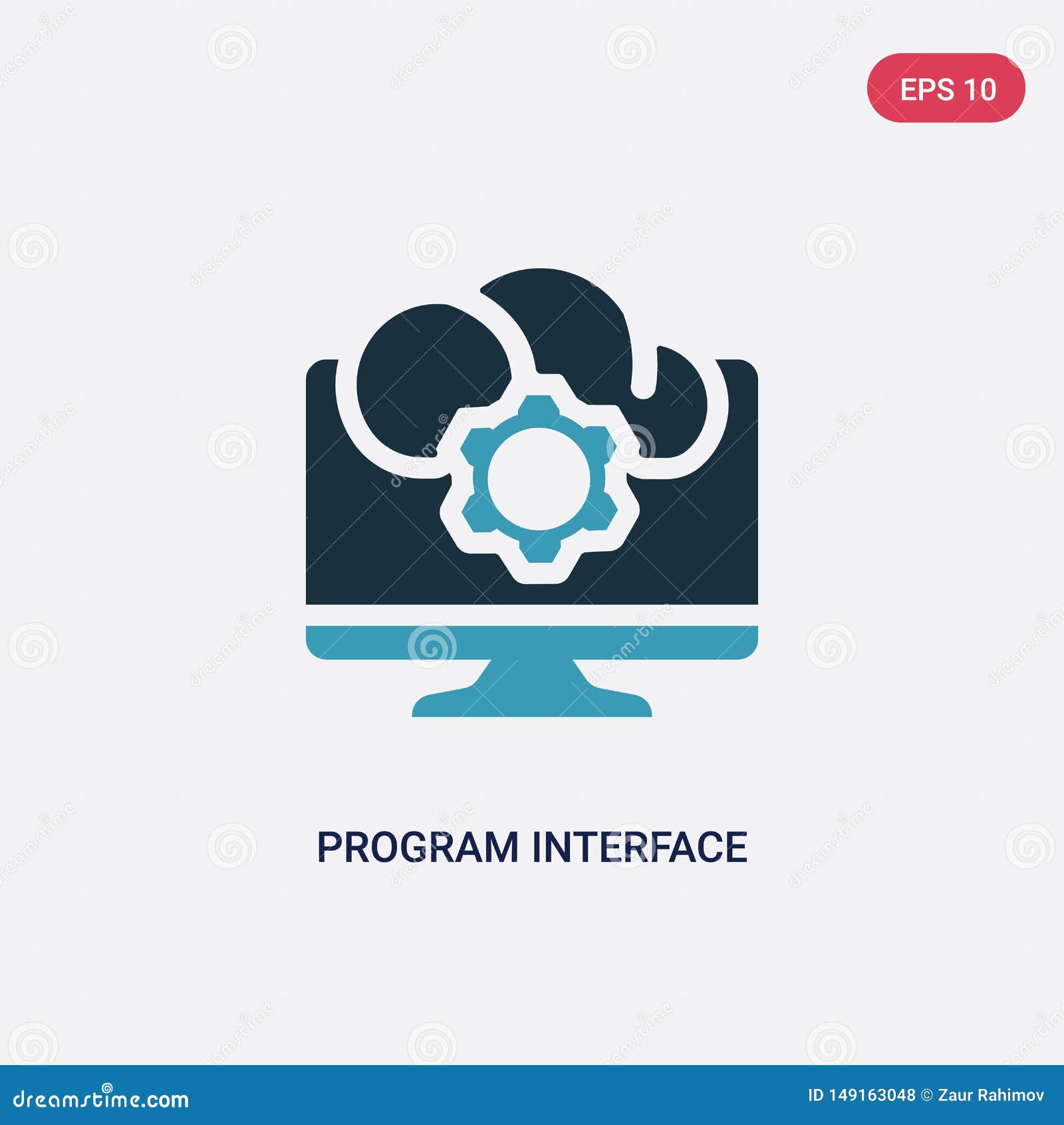 Two Color Program Interface Vector Icon From Programming Concept Isolated Blue Program