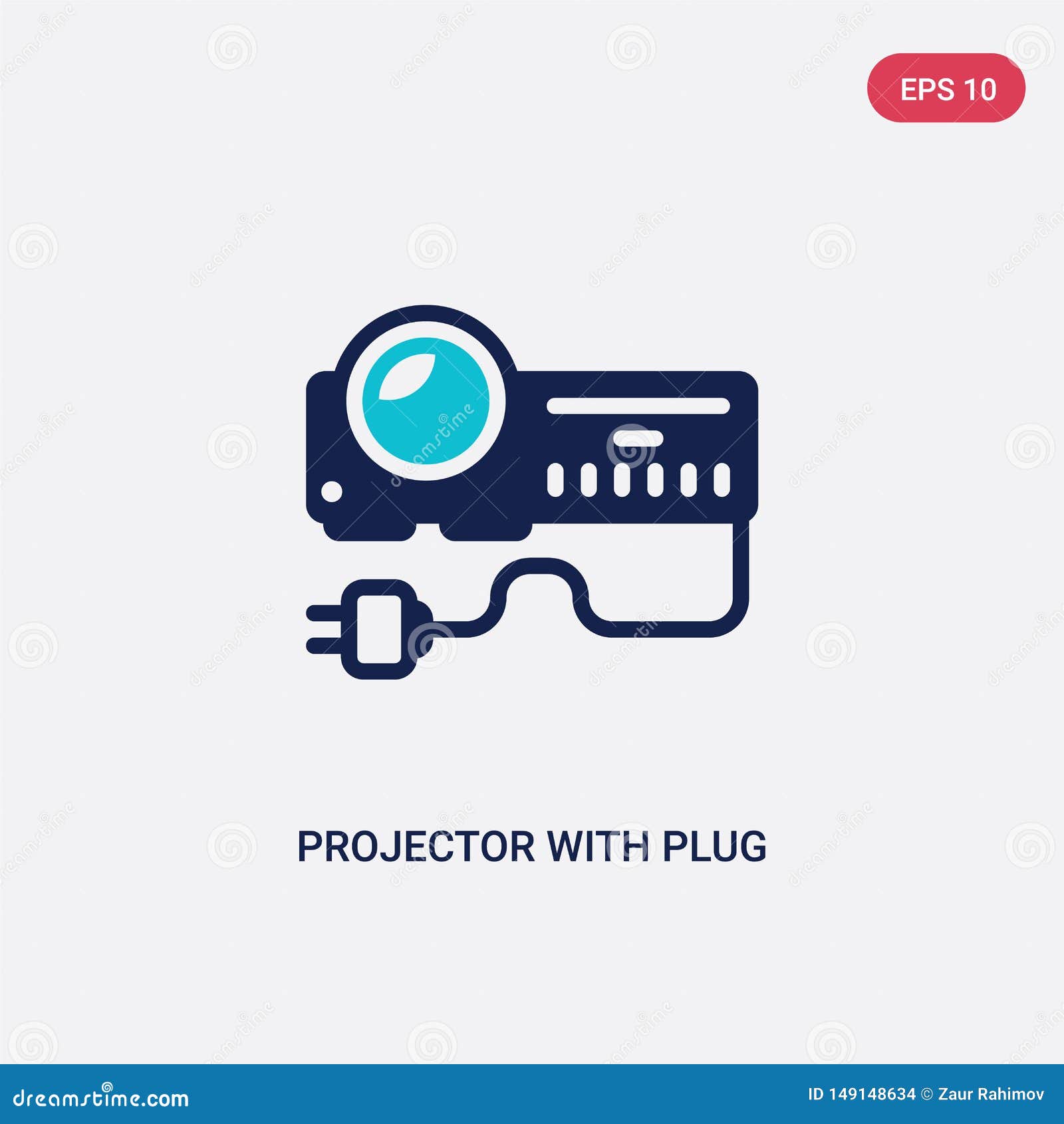 Two Color Projector With Plug Vector Icon From Cinema Concept. Isolated ...