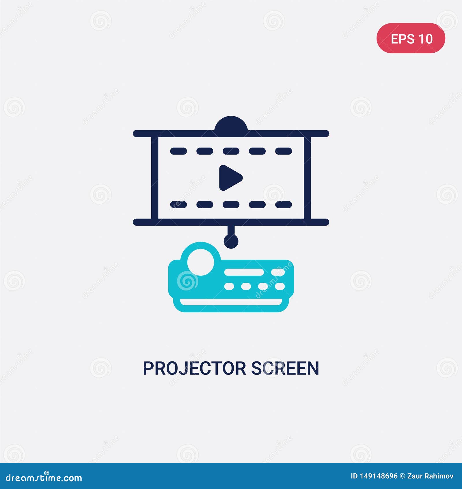 Two Color Projector With Plug Vector Icon From Cinema Concept. Isolated ...