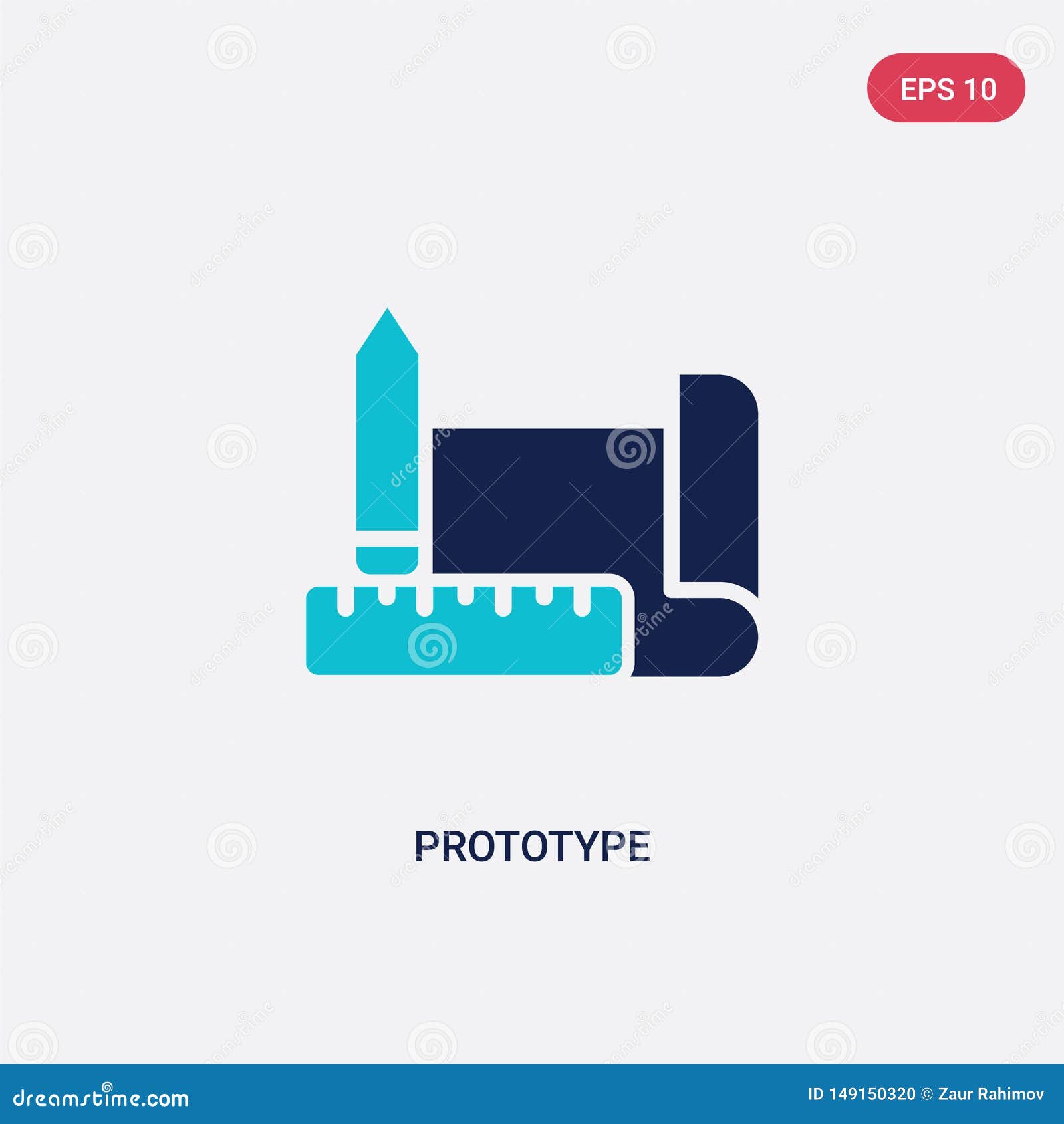 Two Color Prototype Vector Icon from Crowdfunding Concept. Isolated ...