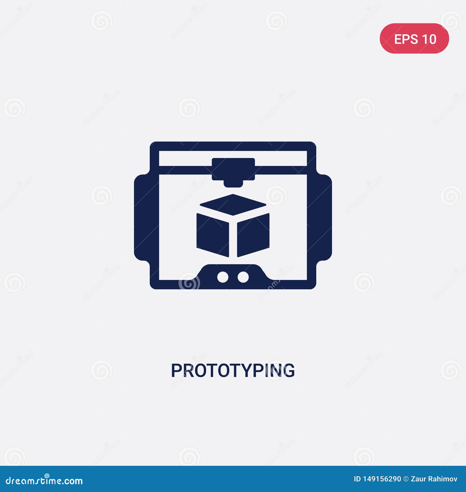 Two Color Prototyping Vector Icon from General Concept. Isolated Blue ...