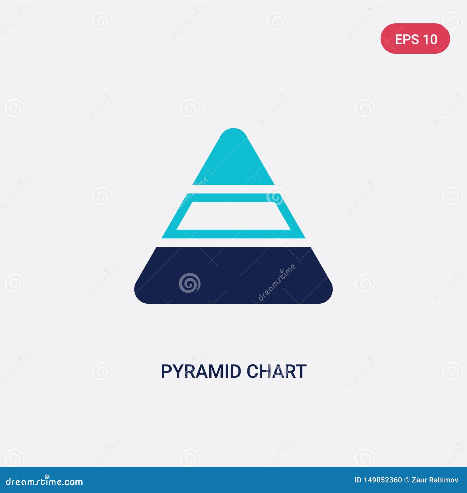 Two Color Pyramid Chart Vector Icon from Analytics Concept. Isolated ...