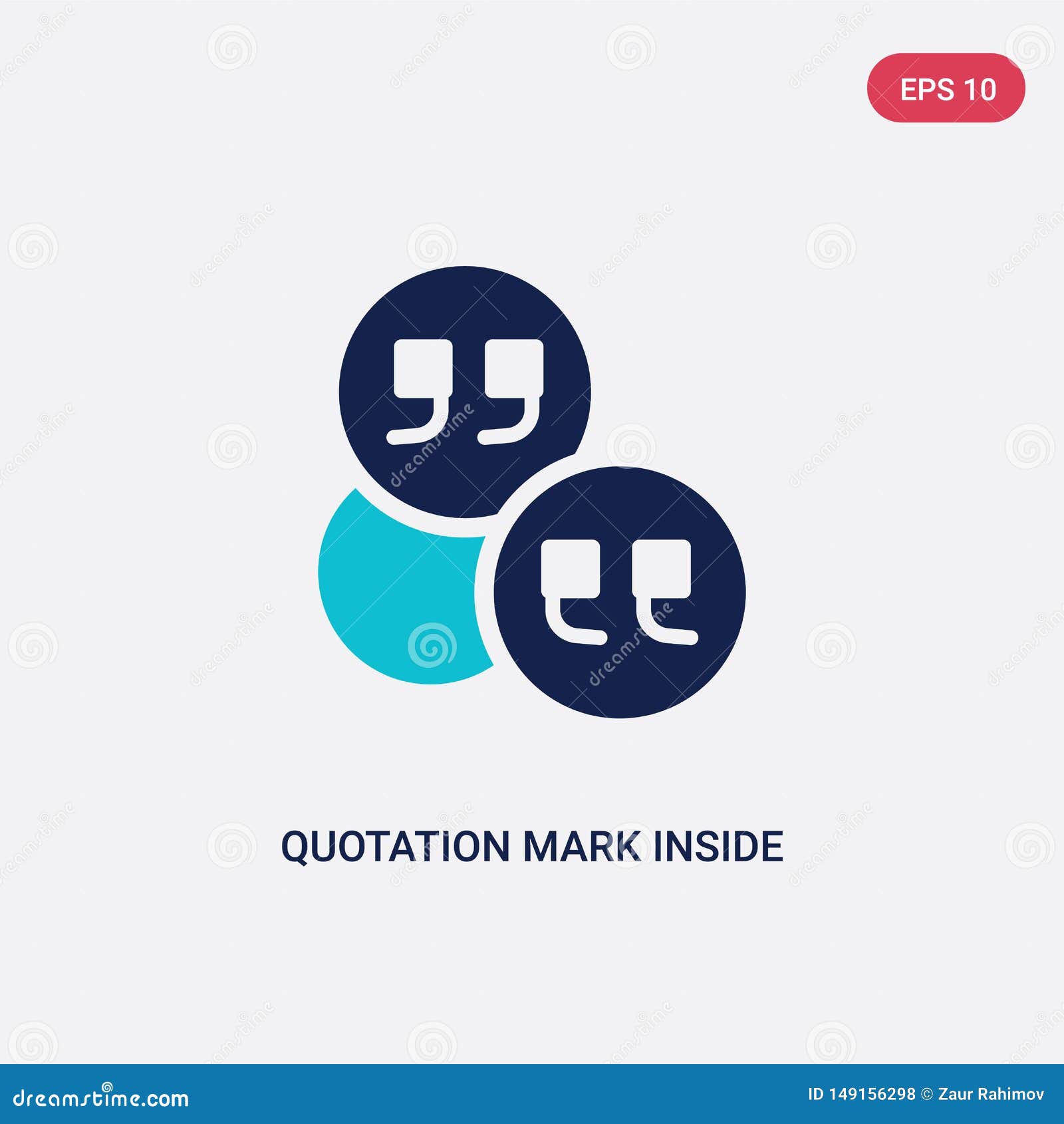 Two Color Quotation Mark Inside a Circle Vector Icon from General ...